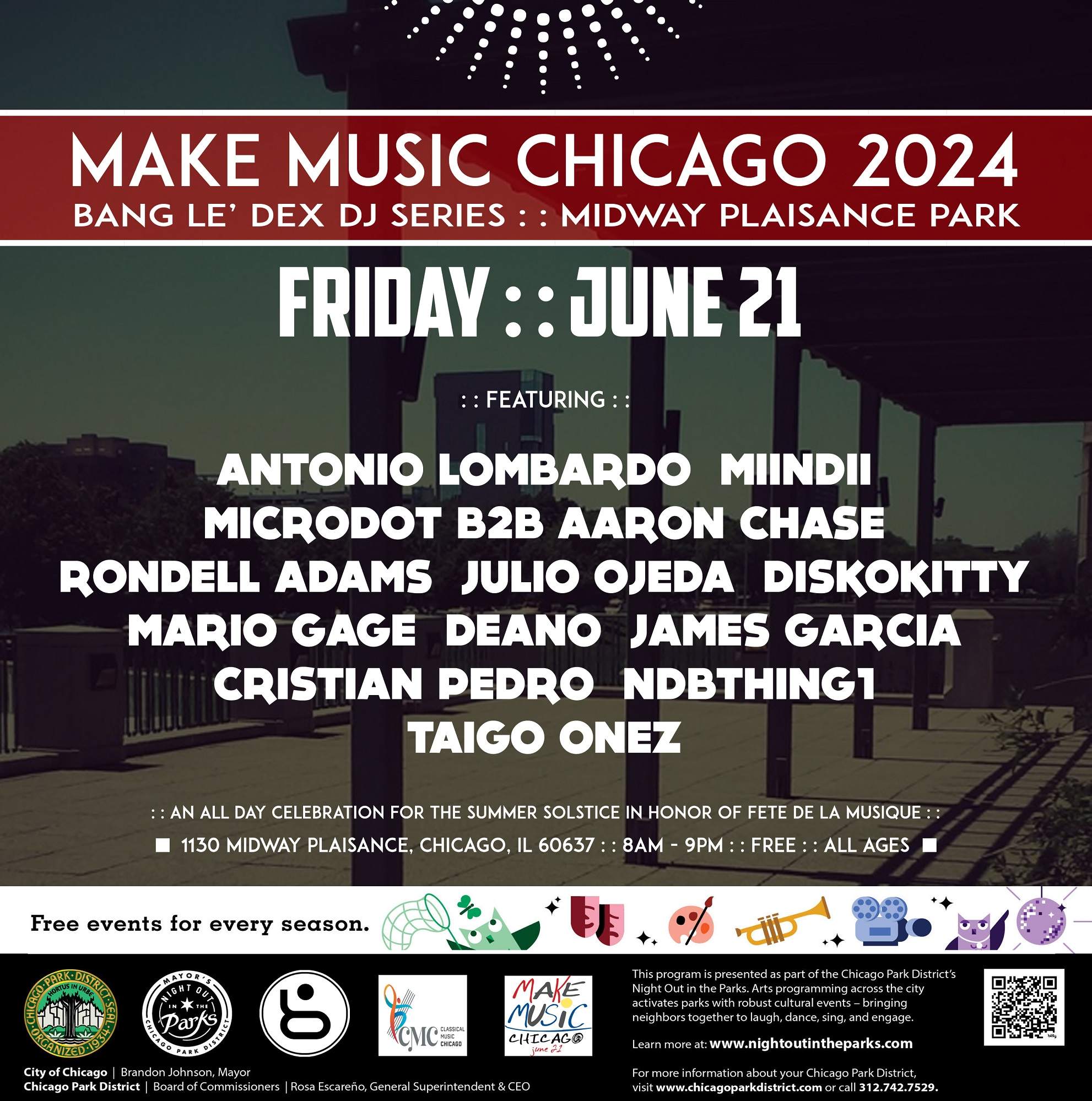 Make Music Chicago Bang Le' Dex DJ Series en Midway Plaisance Park, Chicago