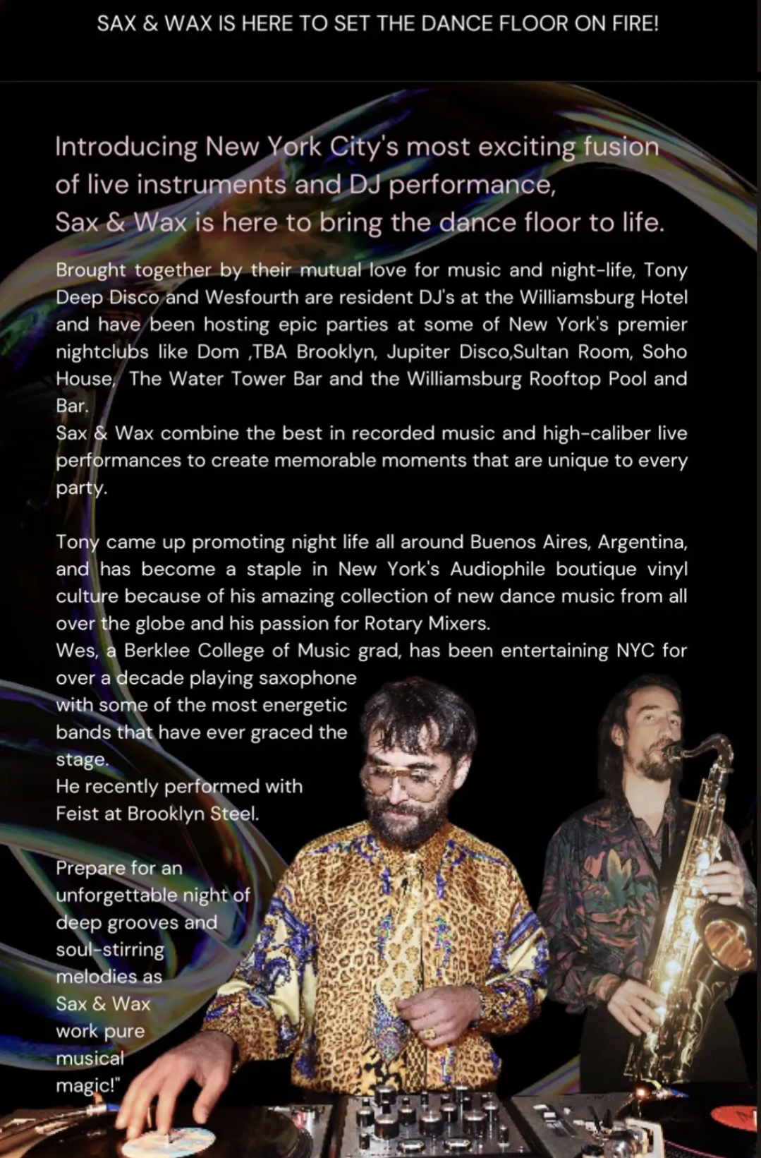 Sax & Wax at Arlo Williamsburg, New York City