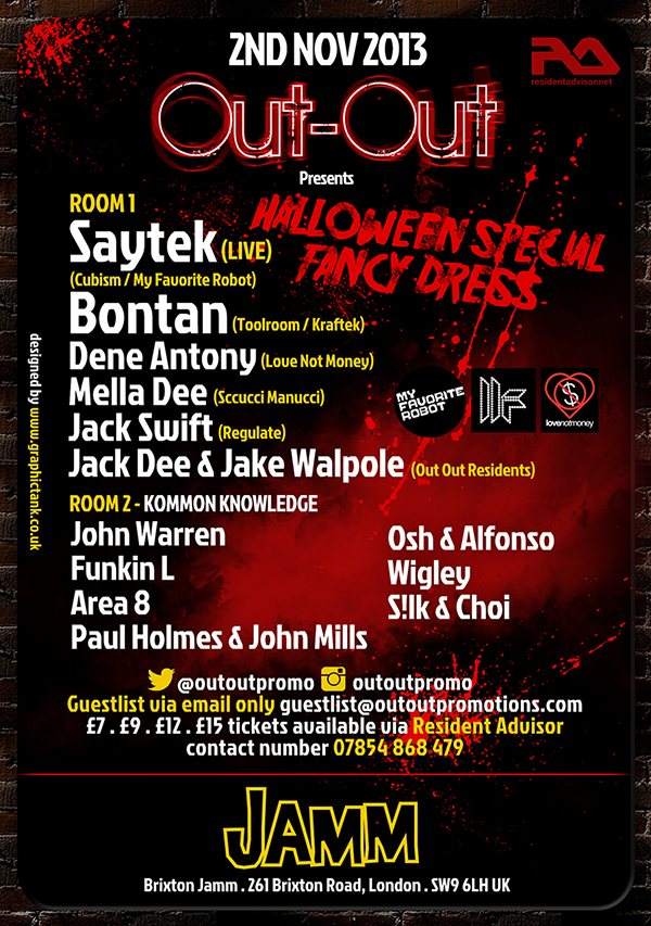 Outout's Halloween Special with Saytek (Live), Bontan & Dene Antony at ...
