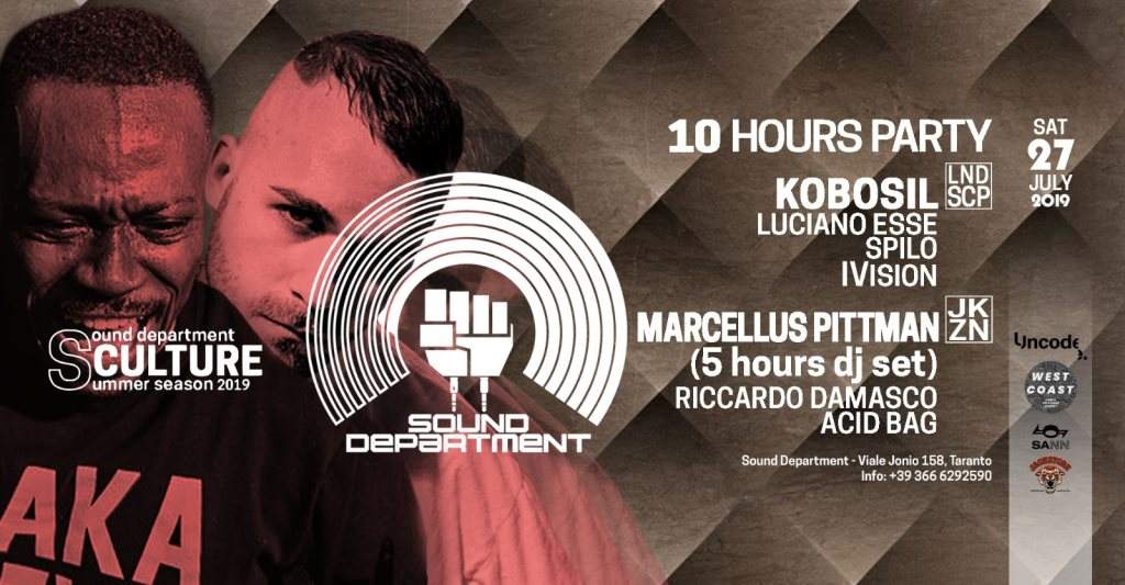 Sound Department Ascolti - 27.07 Kobosil & Marcellus Pittman at Sound ...
