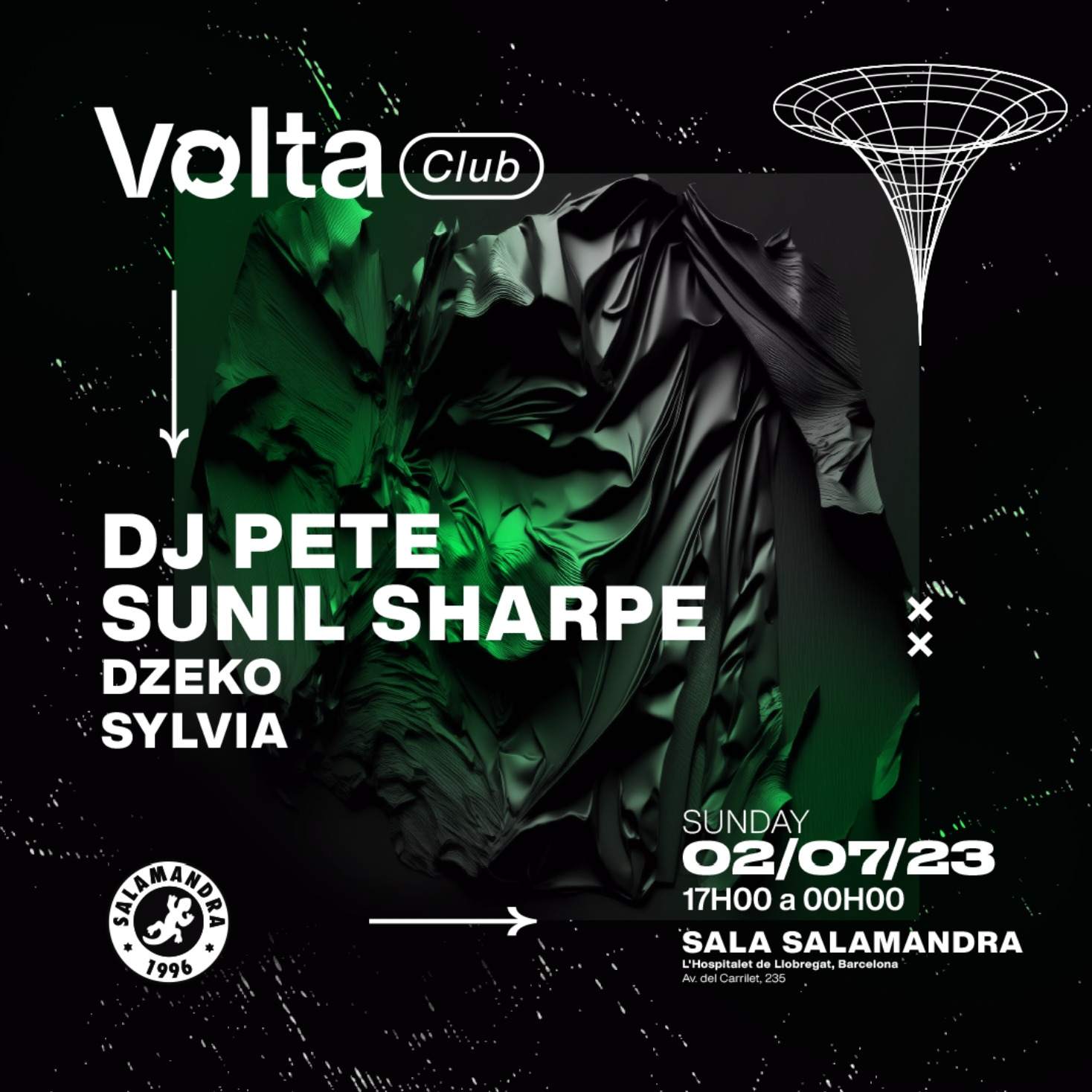 VOLTA CLUB with DJ Pete & Sunil Sharpe en Sala Salamandra, Barcelona