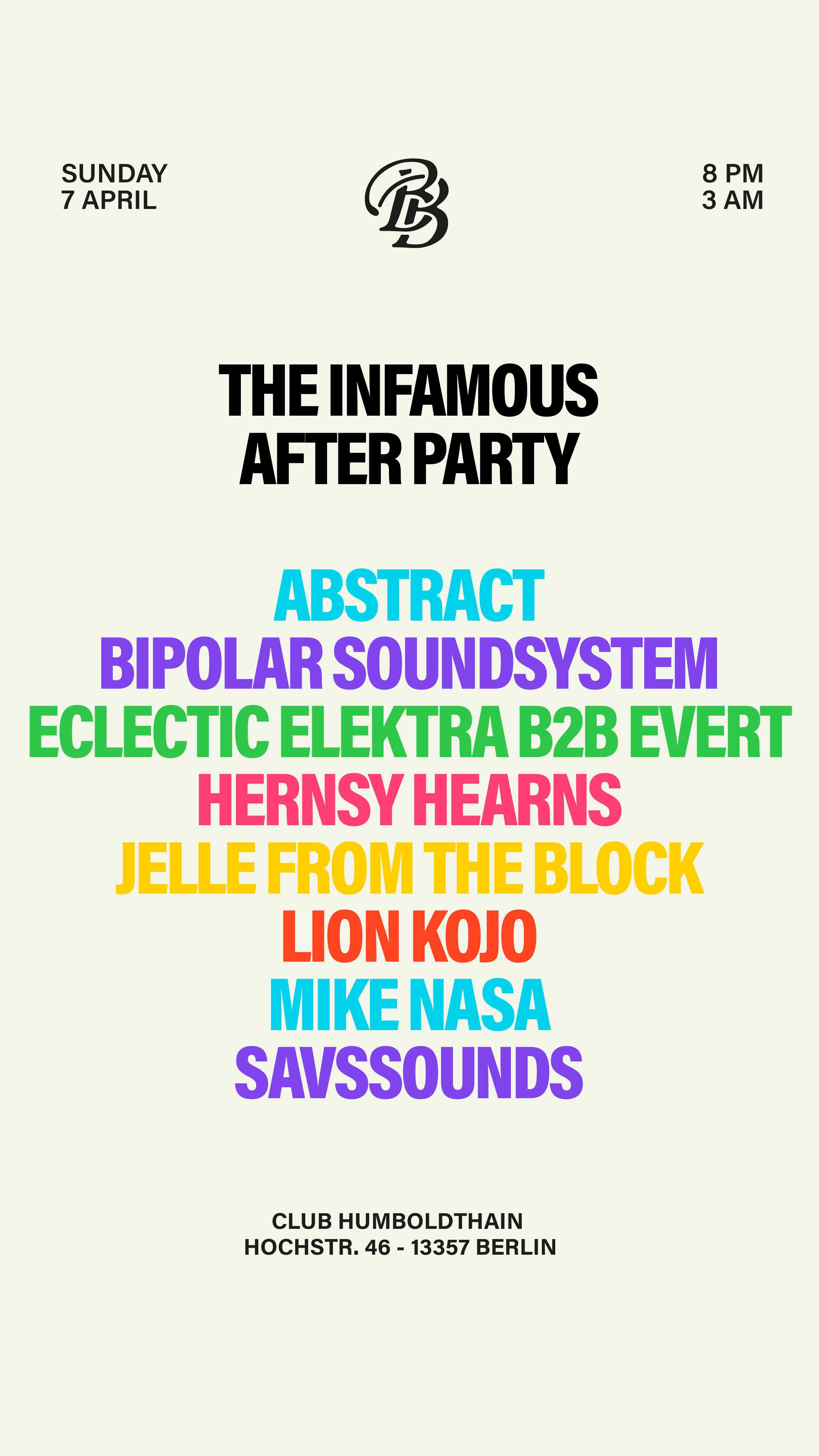 THE INFAMOUS AFTER PARTY by Berlin Braves at Humboldthain Club, Berlin