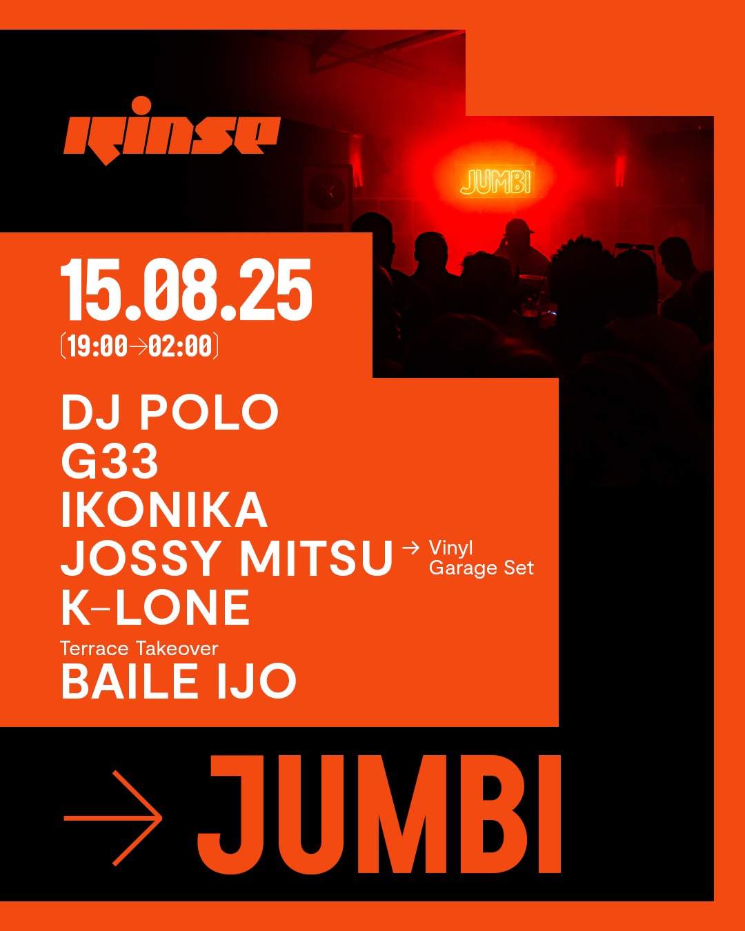 Jumbi x Rinse FM Warehouse Takeover at Jumbi, London