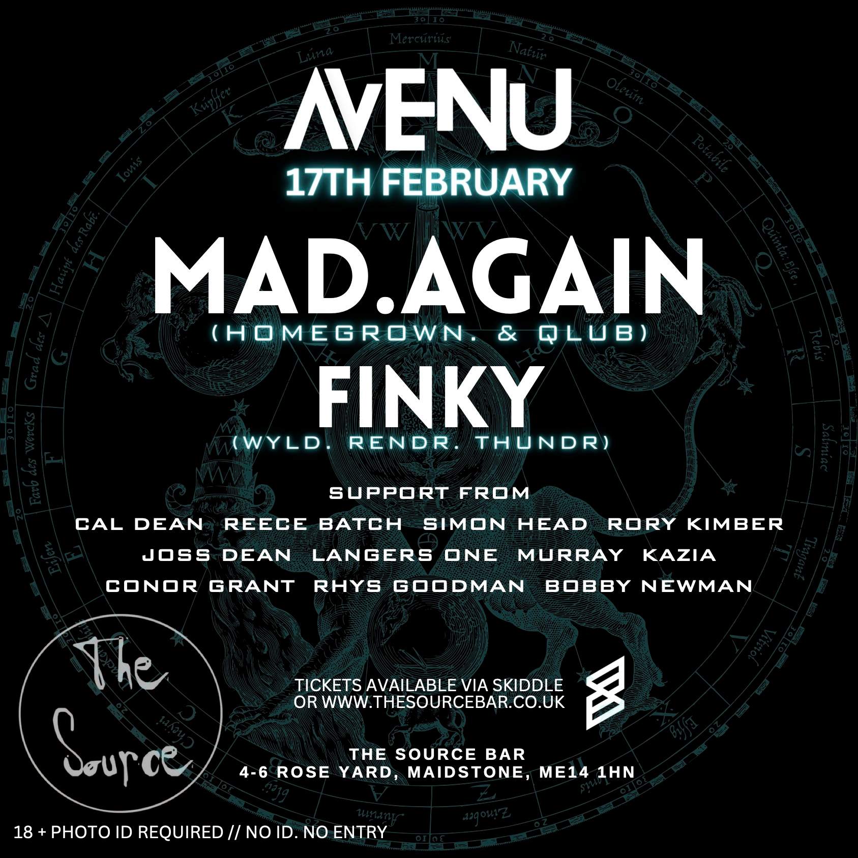 Avenu presents: Mad.Again & Finky en The Source, South + East