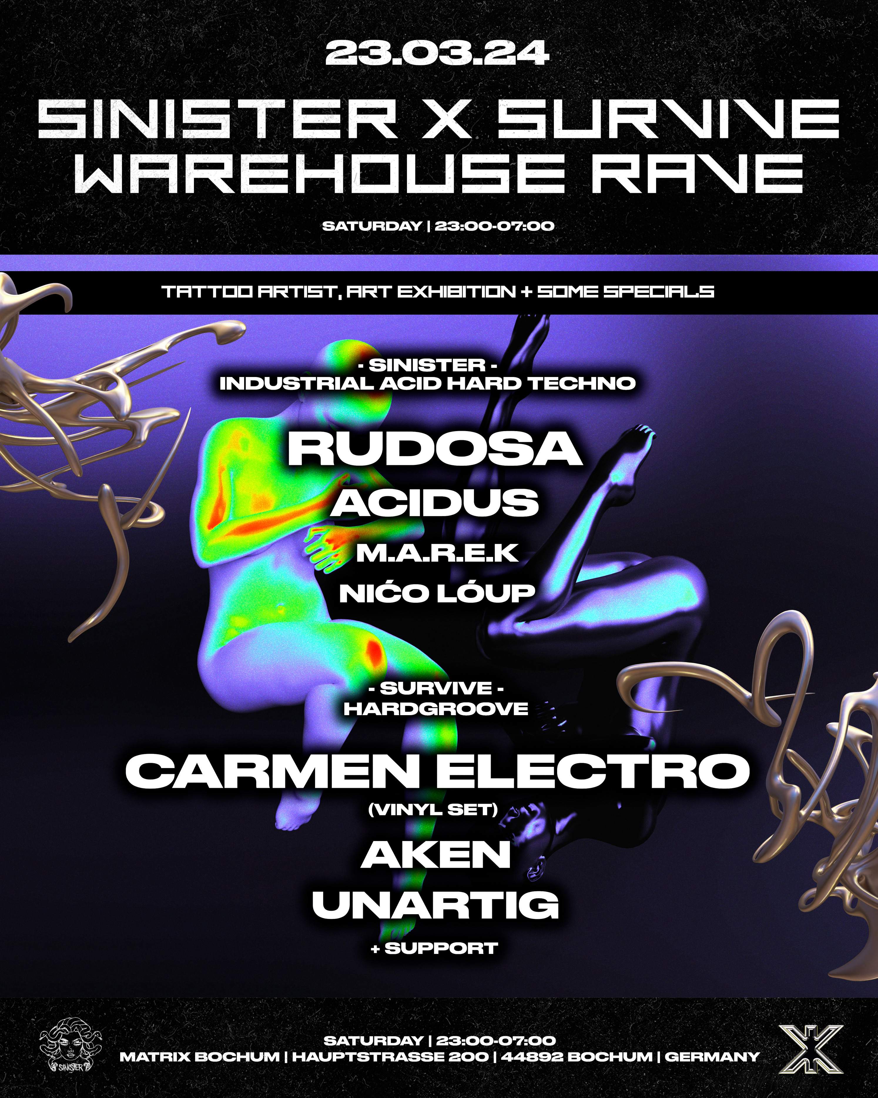 Sinister X SURVIVE Warehouse Rave at Matrix, Bochum