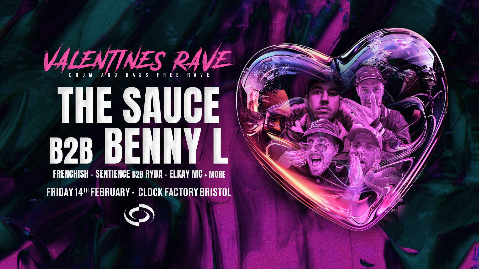 Valentine's DNB FREE Rave • The Sauce B2B Benny L at The Clock Factory ...
