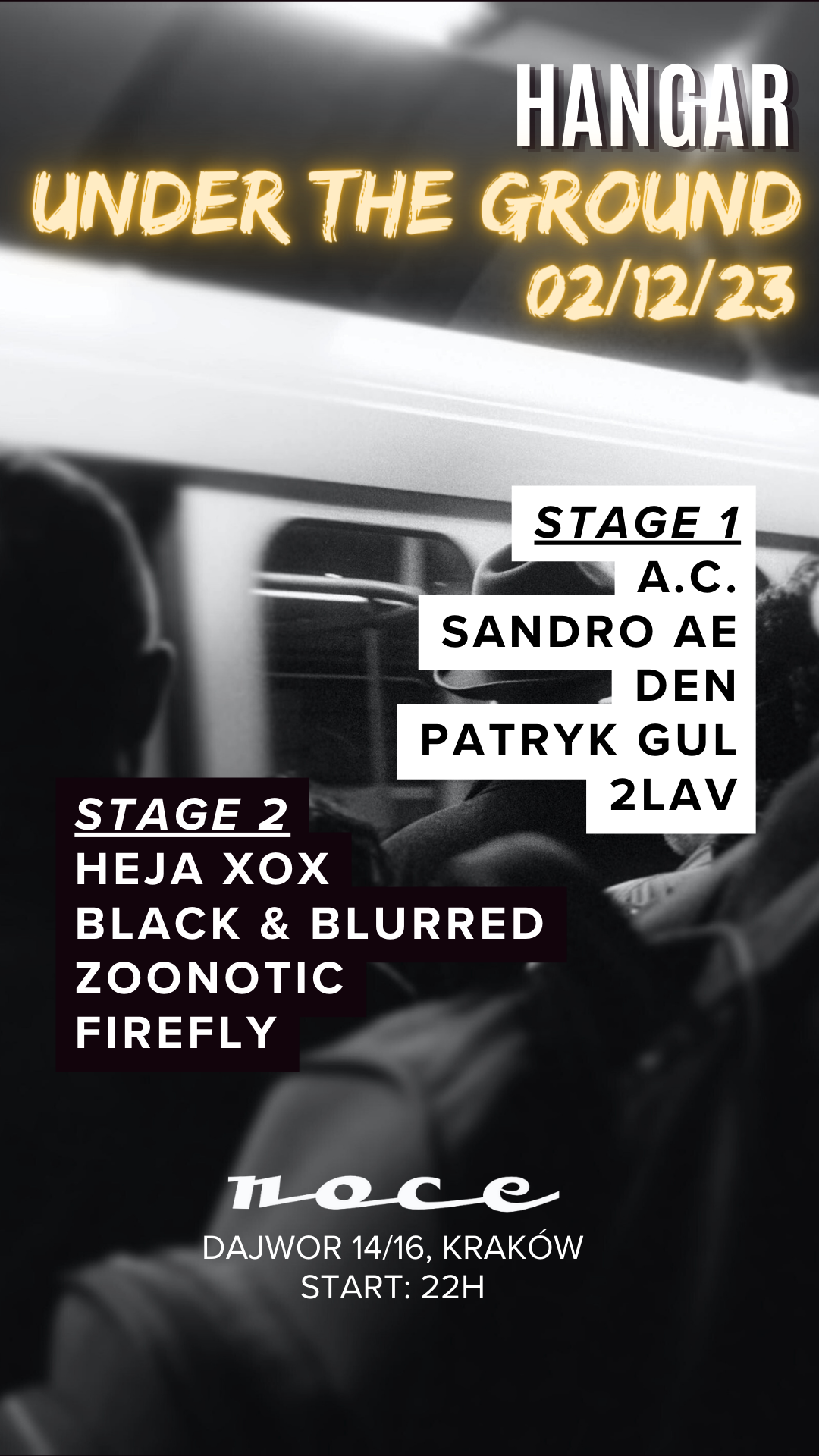 HANGAR - 2 STAGES UNDER THE GROUND bei Noce KRK, Krakow