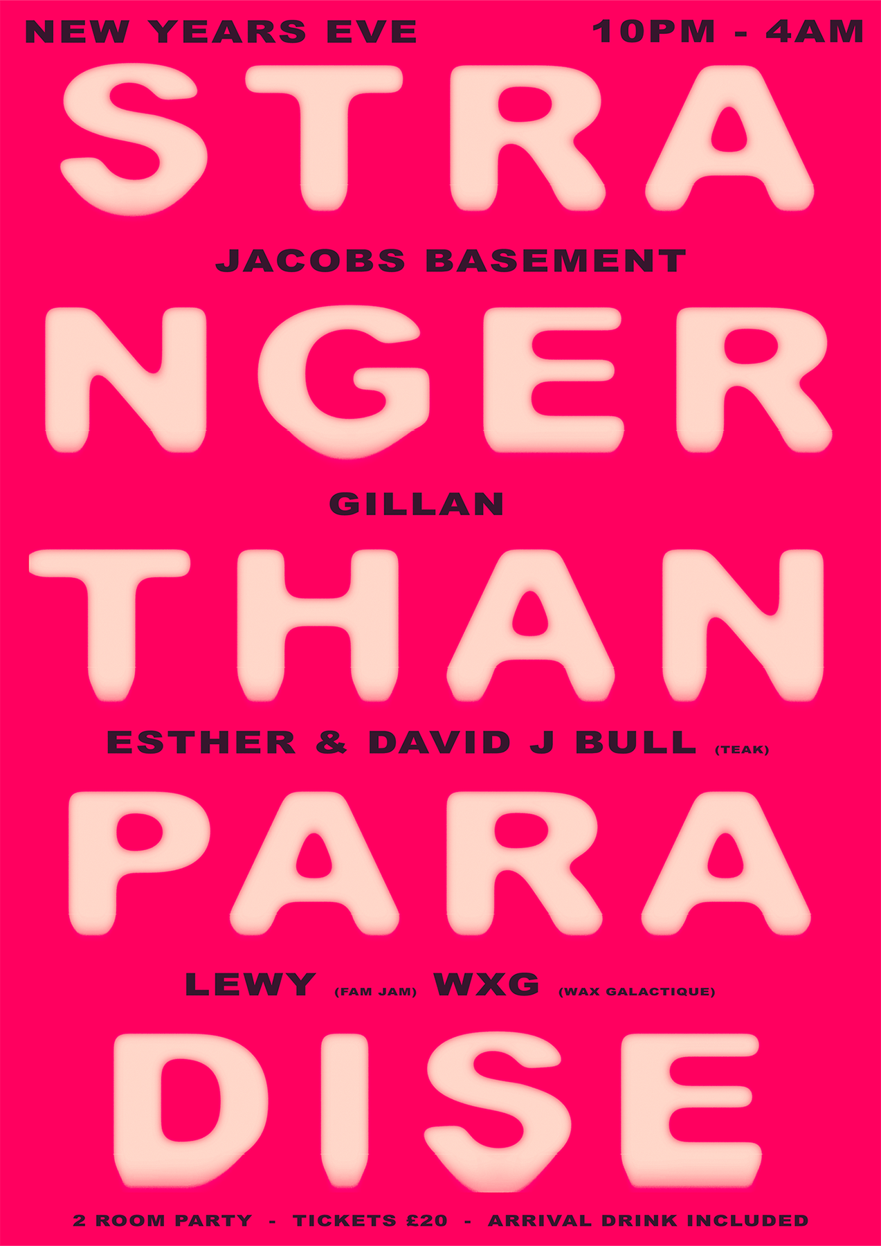 Stranger than Paradise - a NYE party at Jacobs Basement, Cardiff