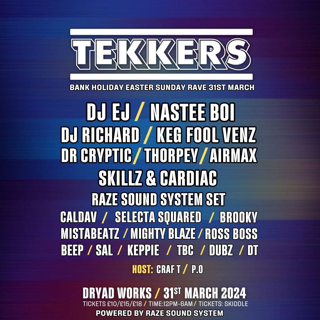 Tekkers Bank Holiday Easter Sunday Rave en Dryad Works, Sheffield