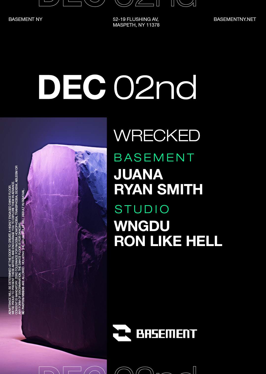 Wrecked: Juana / Ryan Smith / wngdu / Ron Like Hell at BASEMENT, New ...
