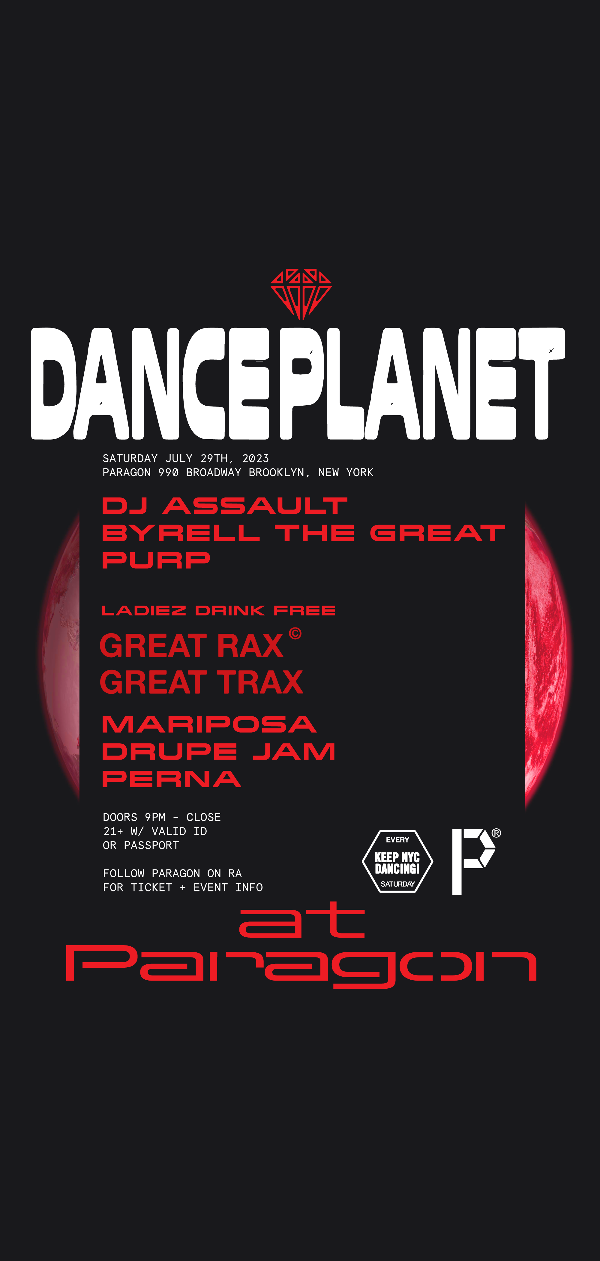 Dance Planet: DJ Assault, Byrell The Great, purp em Paragon, New York City