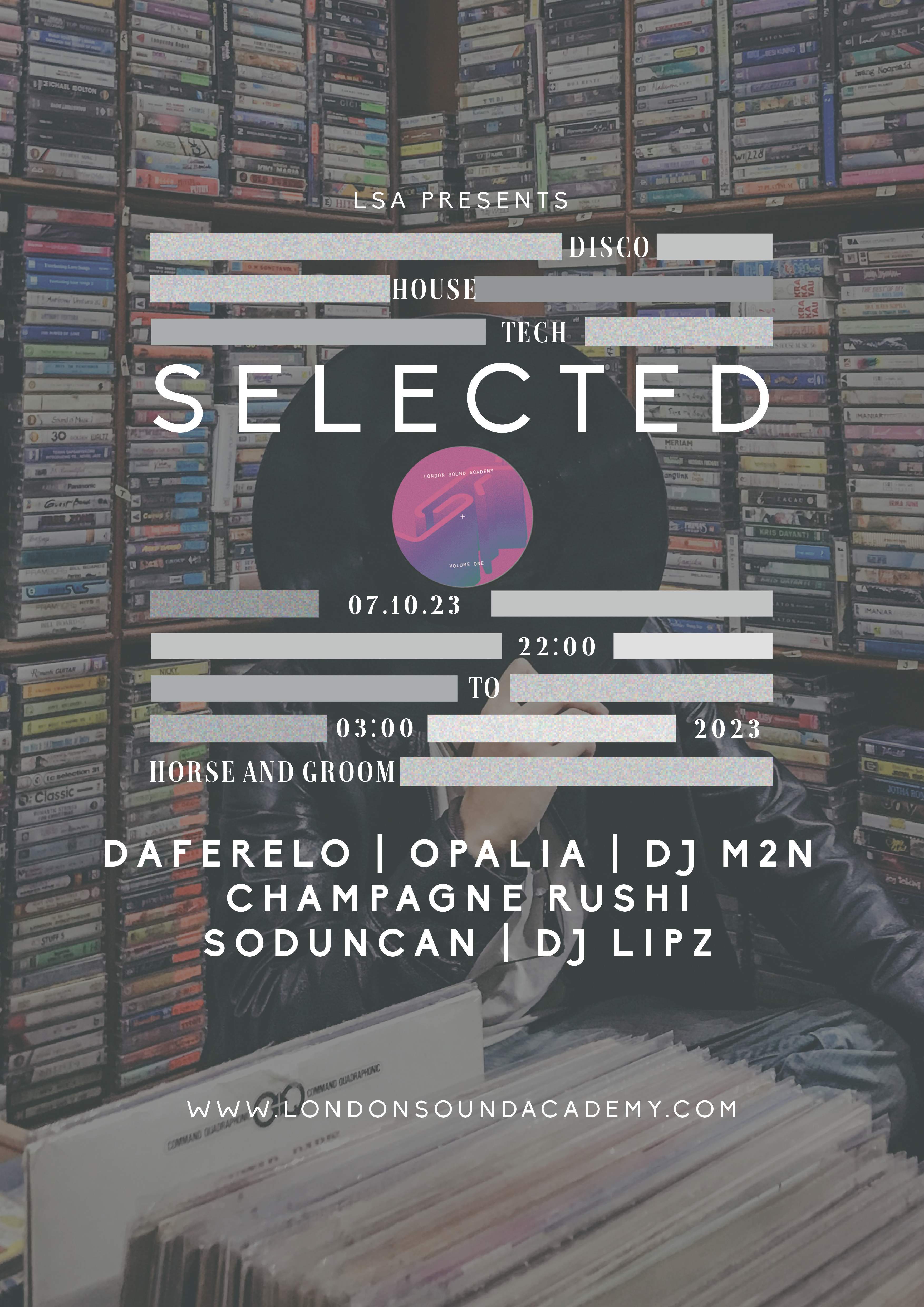 Selected at The Horse & Groom, London