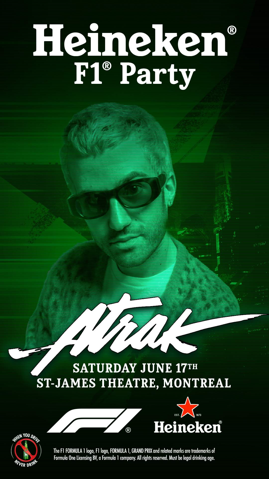 Heinken F1 Party with A-Trak en Théâtre Saint-James, Montreal