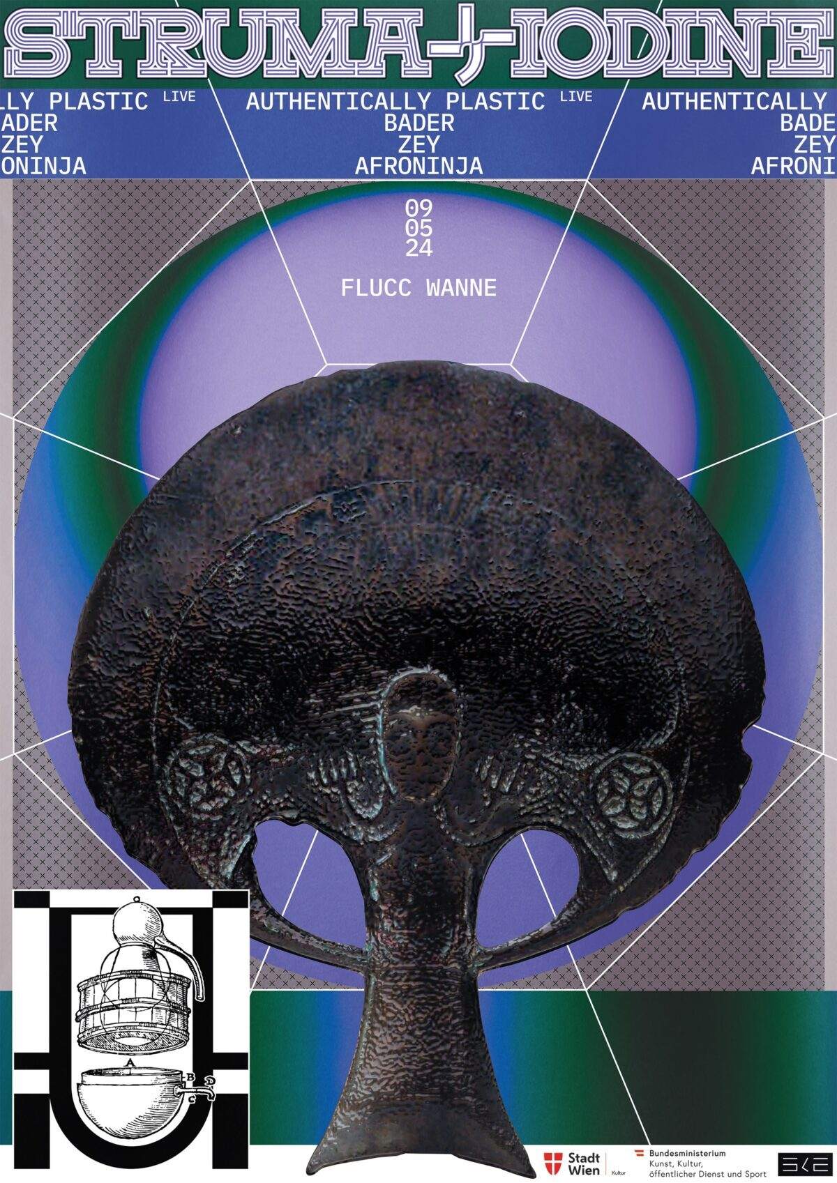 Struma+Iodine w/Authentically Plastic (live), Bader (DJ) bei FLUCC, Vienna