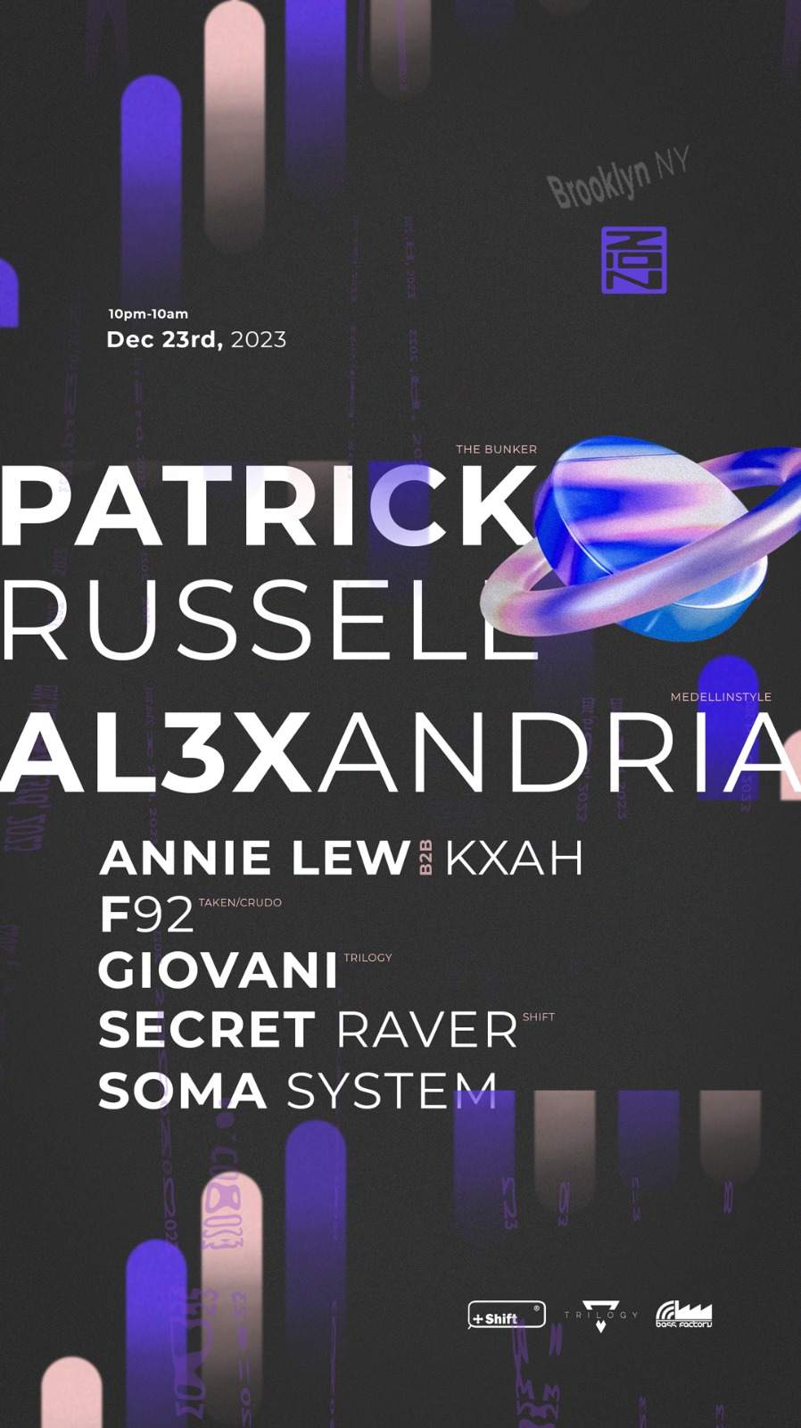 Patrick Russell & AL3XANDRIA in Brooklyn at TBA - ZION 87 4th Avenue Brooklyn, NY 11217, New ...
