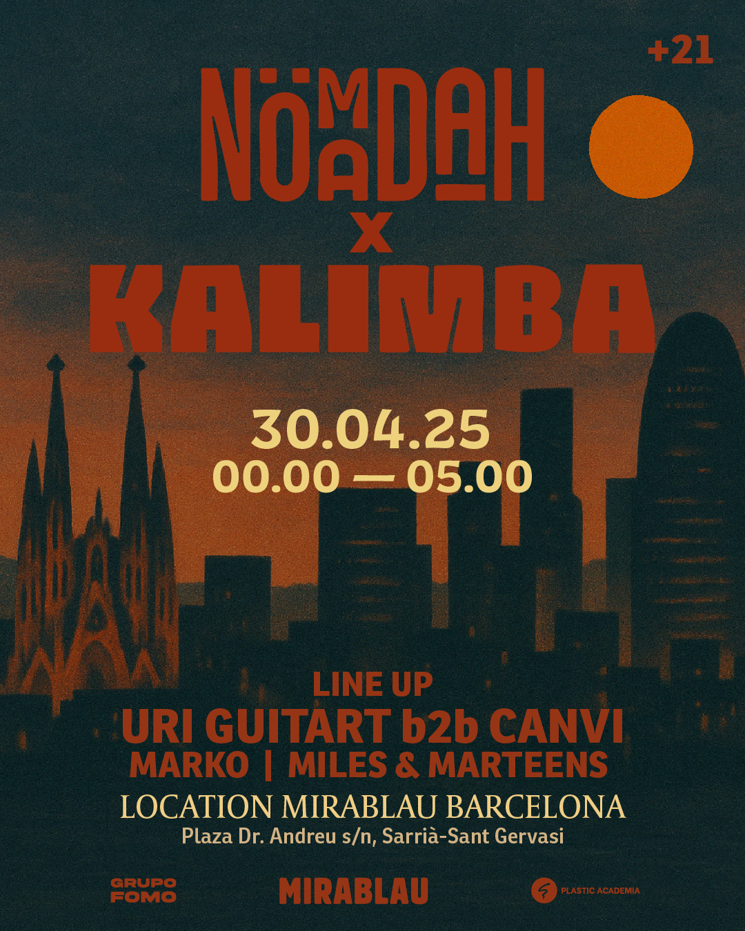 KALIMBA x NÖMADAH pres. URI GUITART b2b CANVI, MARKO, MILES & MARTEENS ...