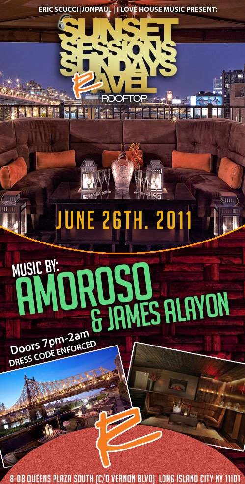 Rooftop Sunset Sessions Sundays with Amoroso & James Ayalon en Ravel ...