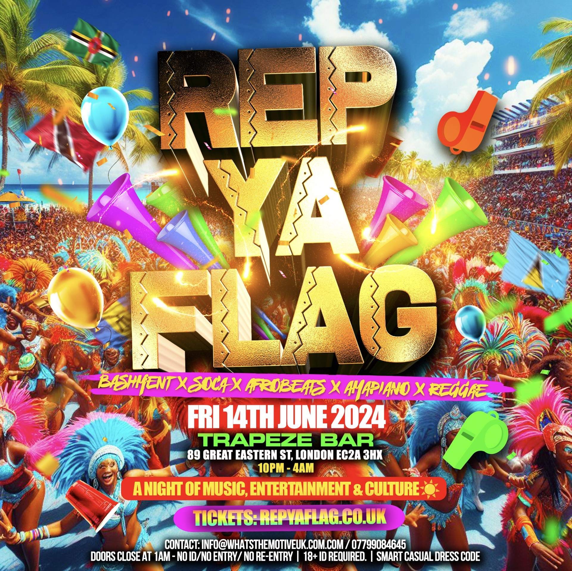 REP YOUR FLAG - Bashment x Soca x Afrobeats in London at Trapeze ...