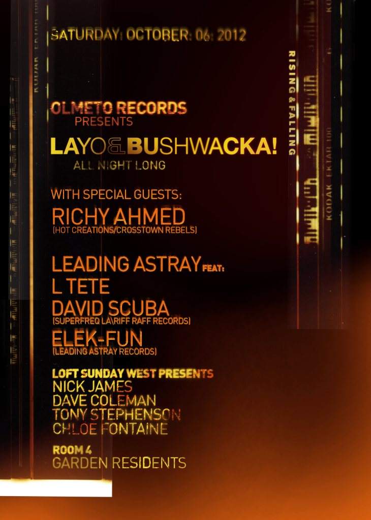 Olmeto presents#1: Layo & Bushwacka! Rising & Falling Album Launch Party, Mr C, Richy Ahmed at ...