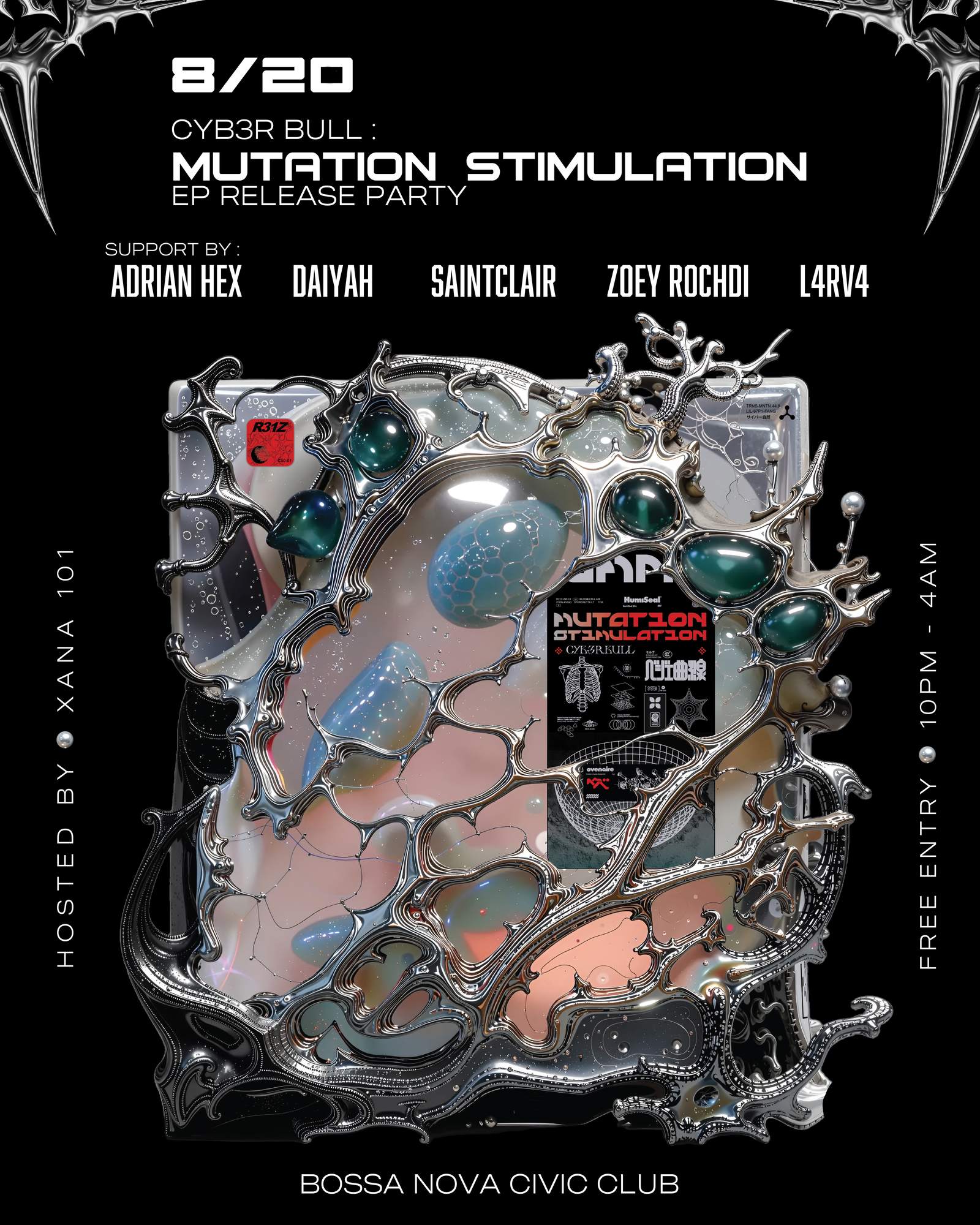 MUTATION STIMULATION: CYB3R BULL EP RELEASE PARTY at Bossa Nova Civic ...
