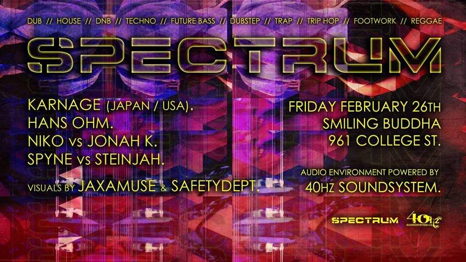 Spectrum Monthly presents: Karnage (Japan) em Smiling Buddah, Toronto
