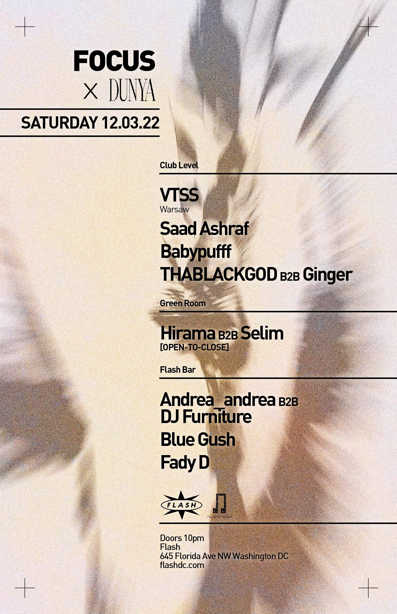 FOCUS x Dunya: VTSS at Flash, Washington DC