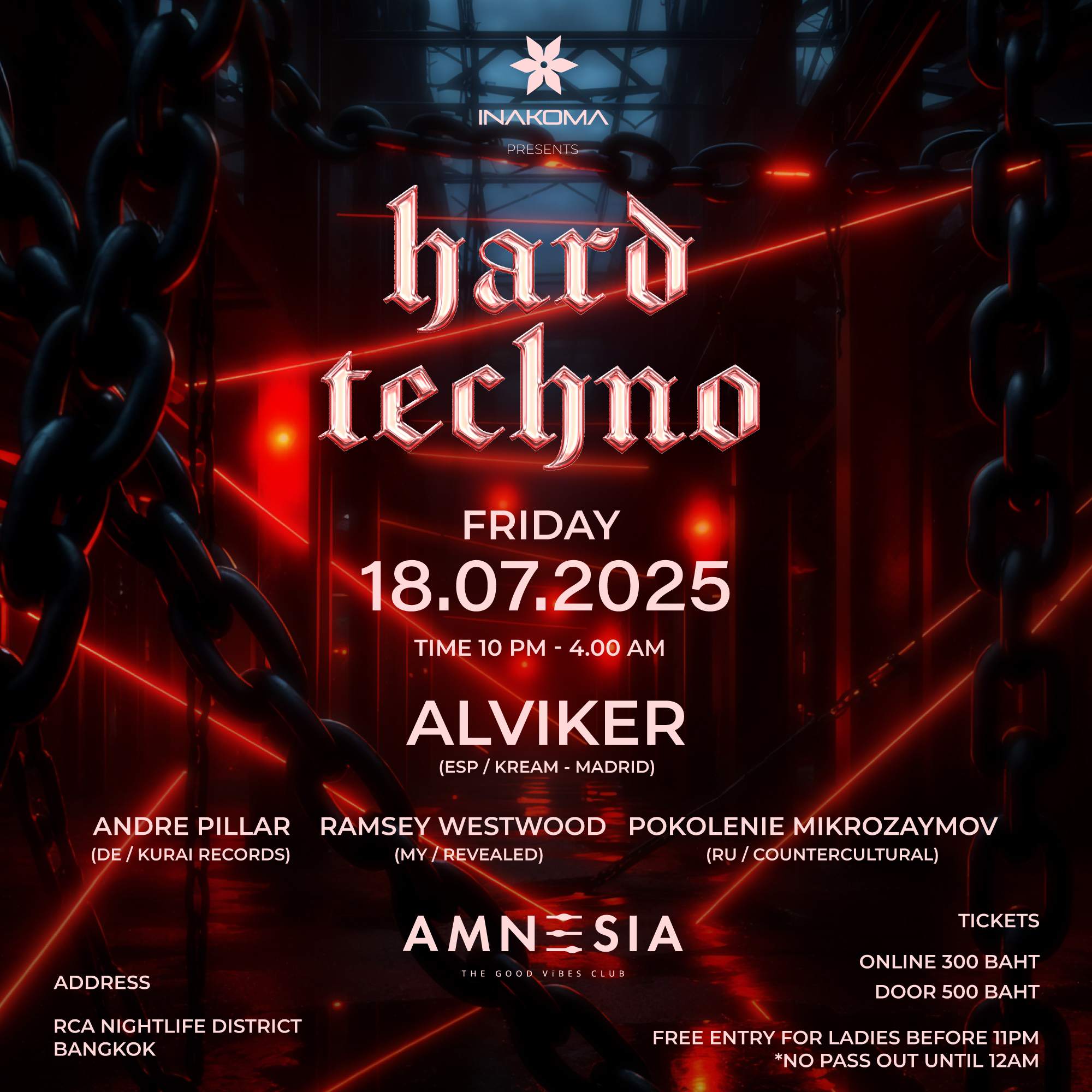 Thailand's #1 Peak time & Hard Techno Every Friday, Ft. Alviker (ESP - KREAM MADRID) at Amnesia ...