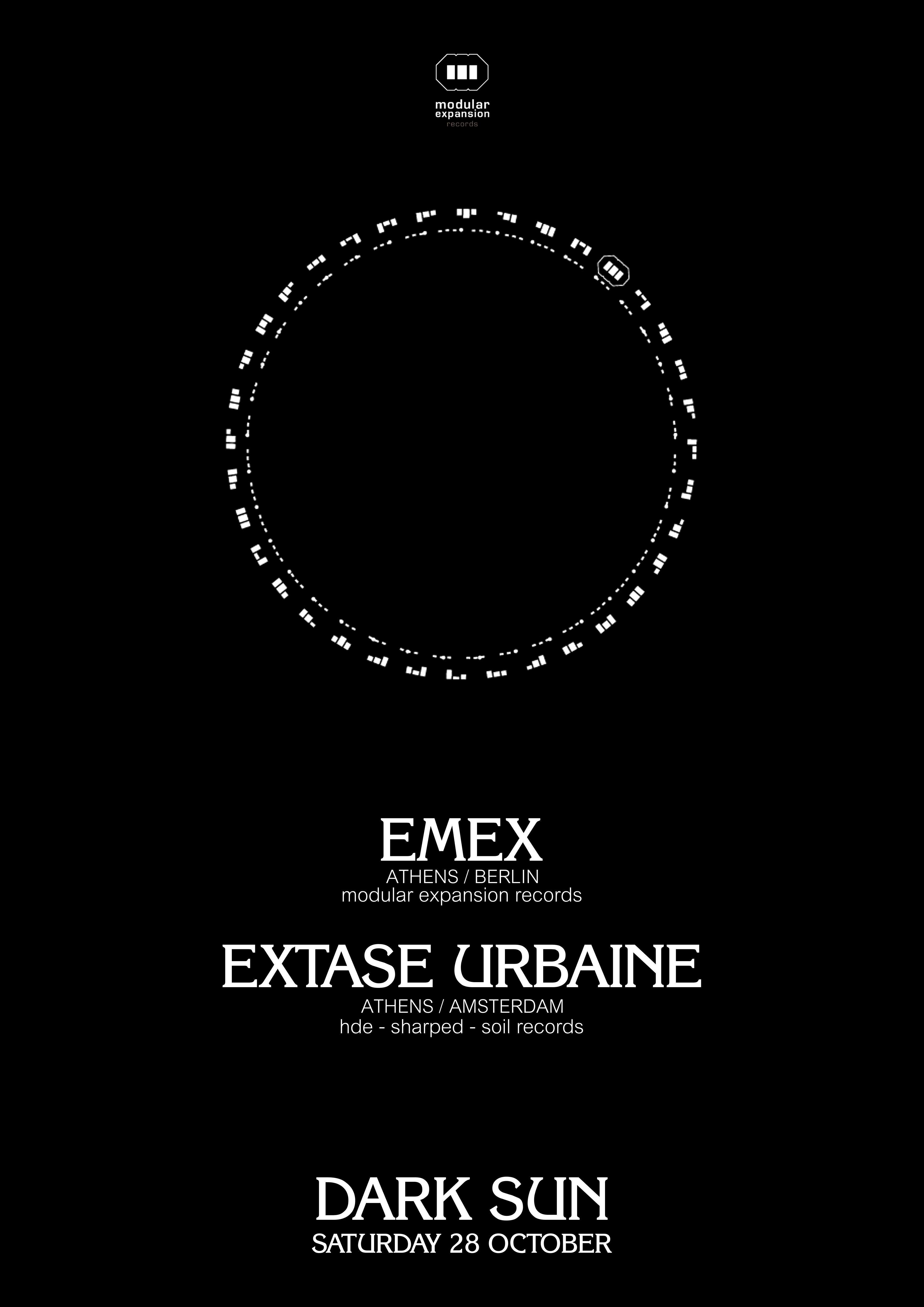 Modular Expansion with Emex & Extase Urbaine at Dark Sun Club, Athens