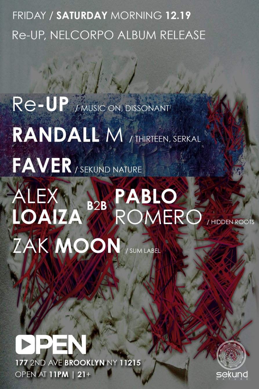 Re-UP (Music On) Nelcorpo Album Release + Randall M bij OPEN, New York City