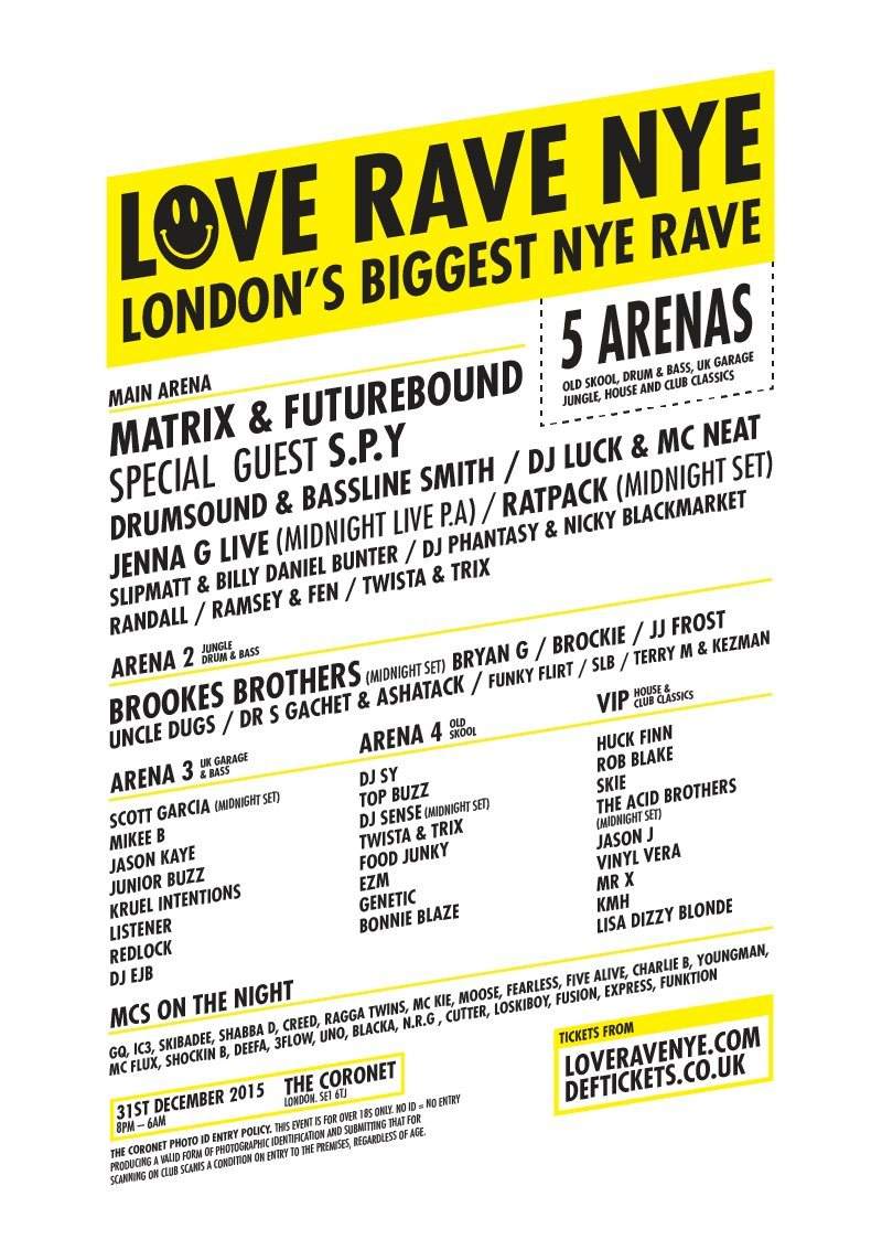 Moondance & United present Love Rave NYE em Coronet Theatre, London