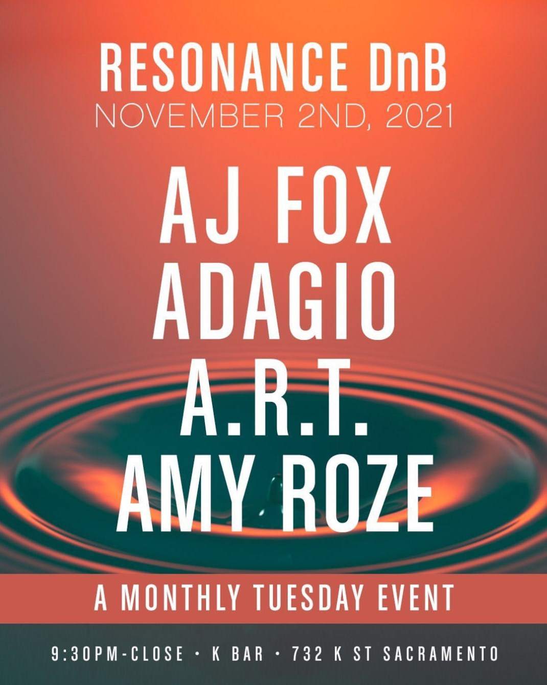 Resonance DnB at KBAR, Sacramento
