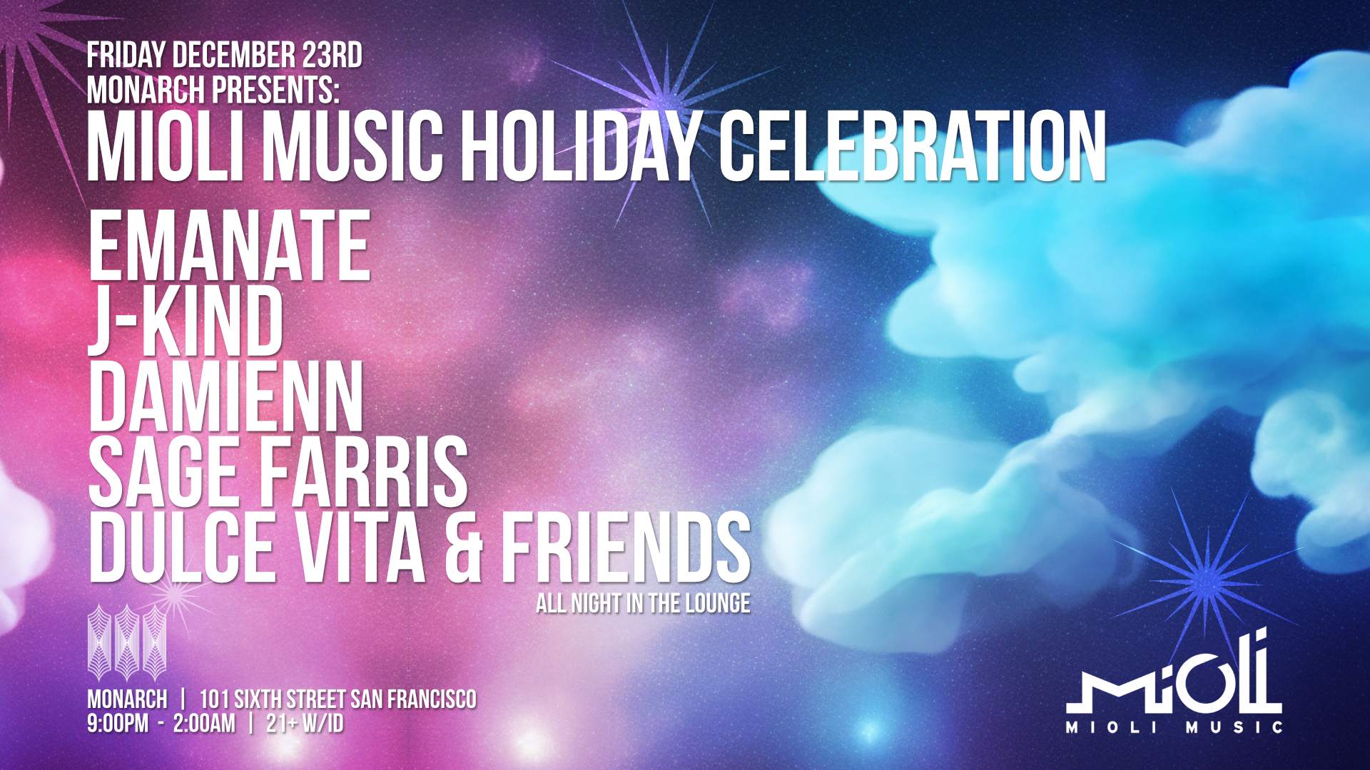 Mioli Music Holiday Celebration en Monarch, San Francisco/Oakland