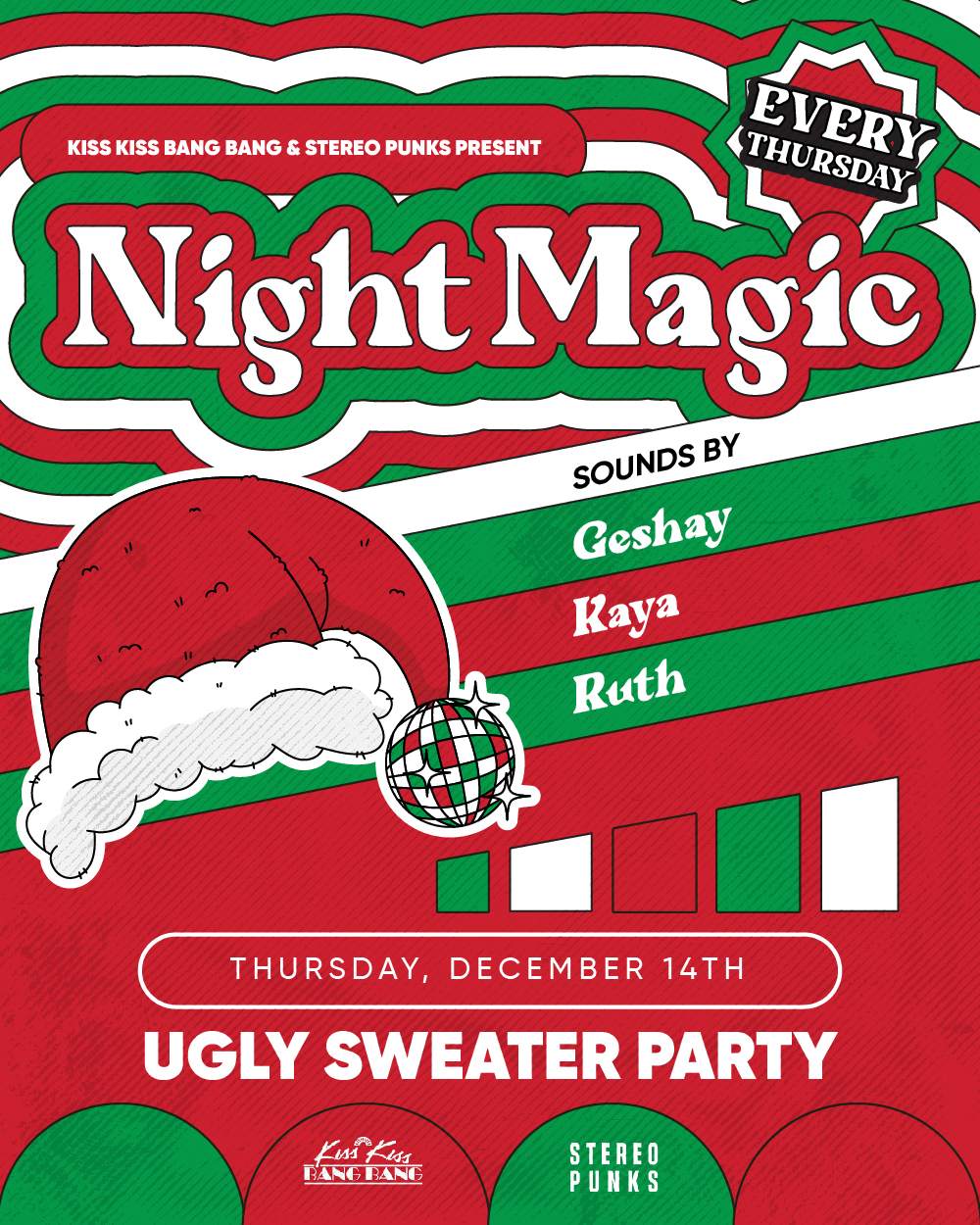 Night Magic Ugly Sweater Party at Kiss Kiss Bang Bang, Los Angeles