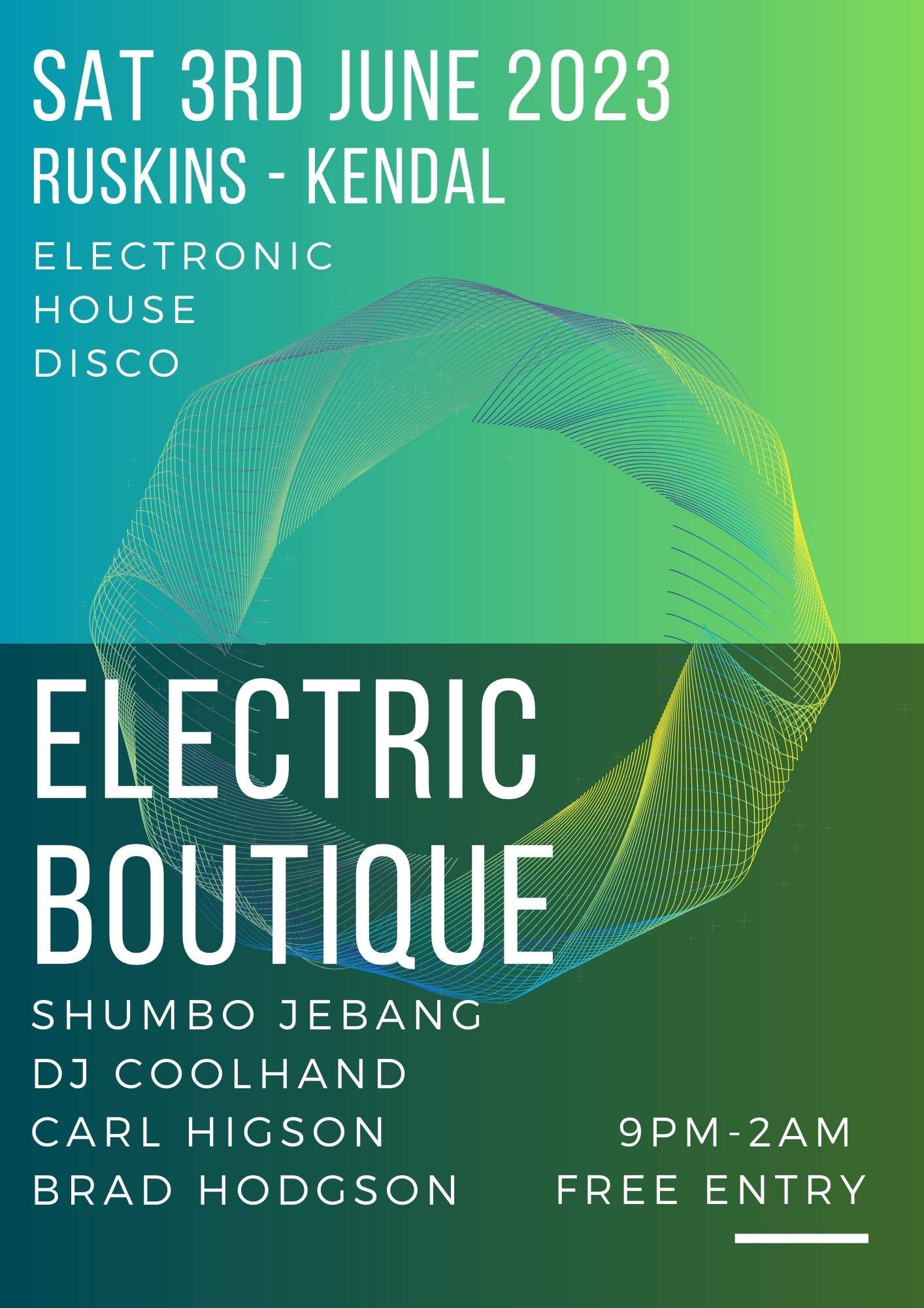 Electric Boutique at Ruskins Bar Kendal, North