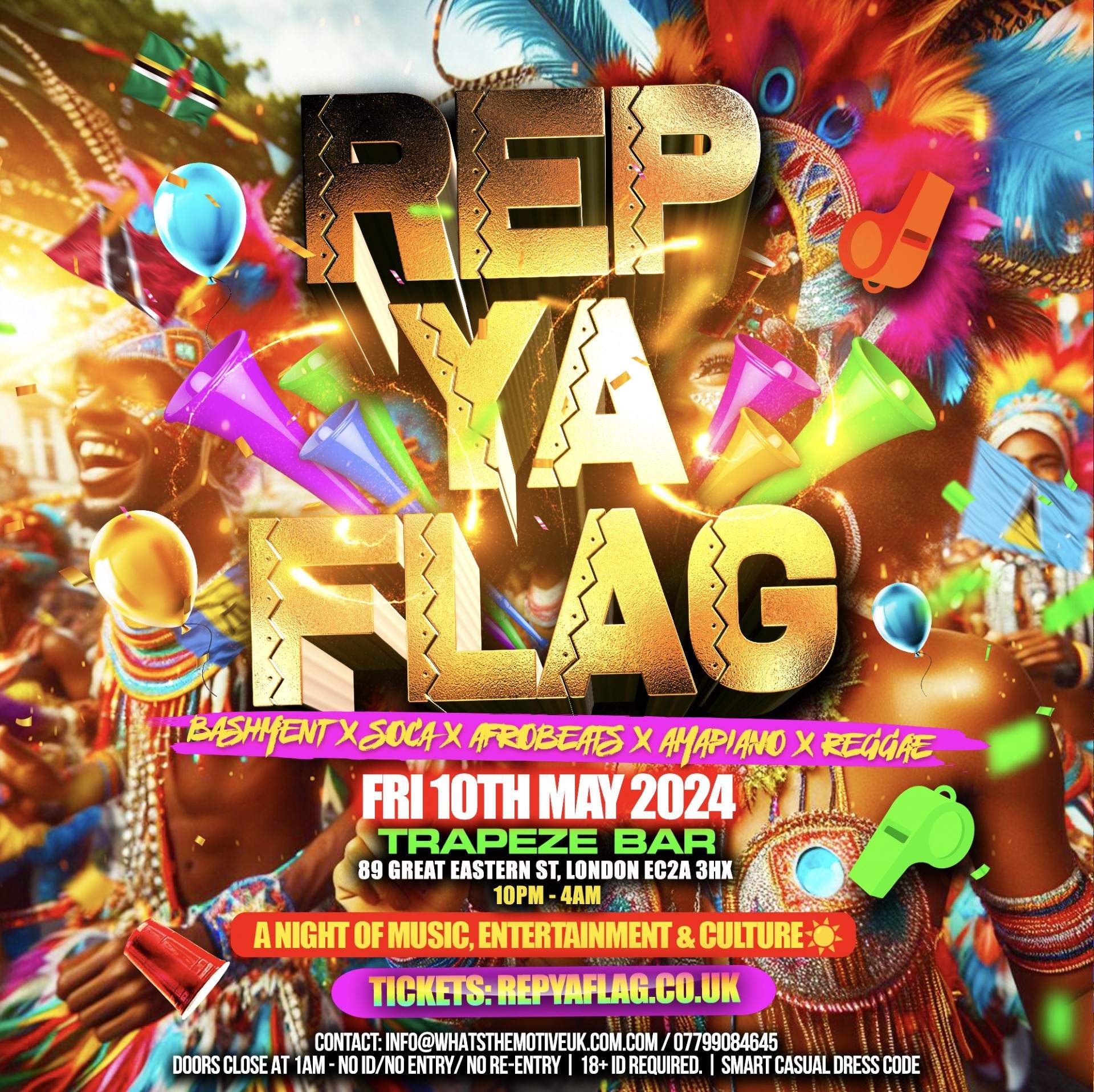 REP YOUR FLAG - Bashment x Afrobeats x Soca in London at Trapeze Basement, London