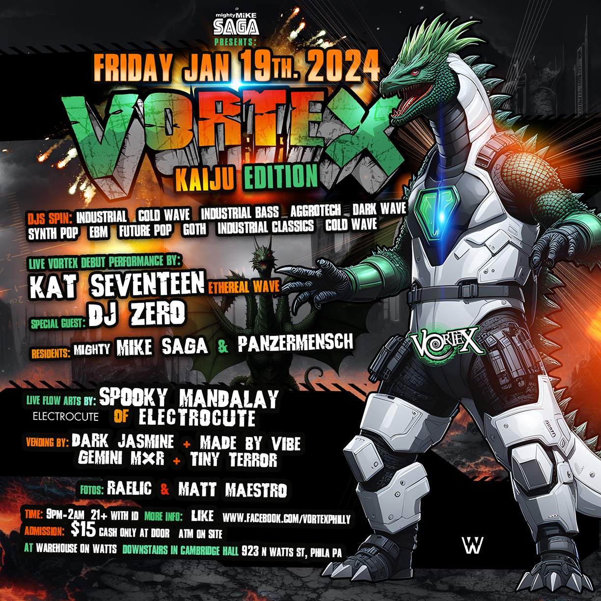 Vortex KAIJU Edition: Goth Industrial CyberPunk Club Night! FRI JAN ...