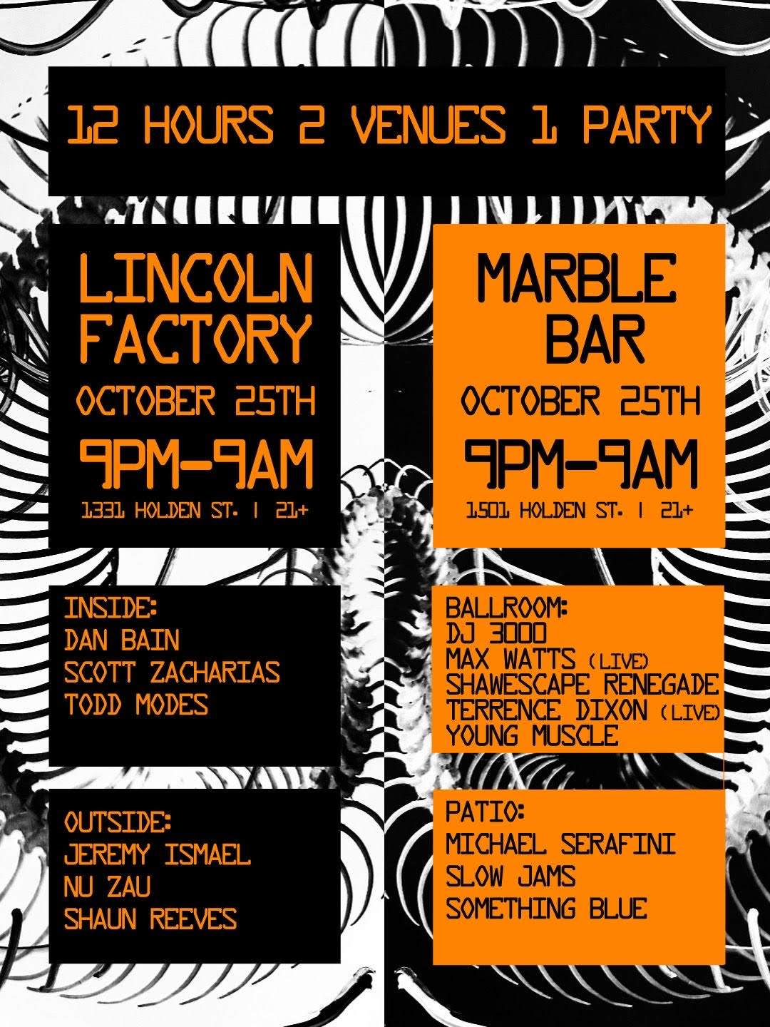 **tickets at the door** 12 Hour Party - Marble + Lincoln at Marble Bar ...