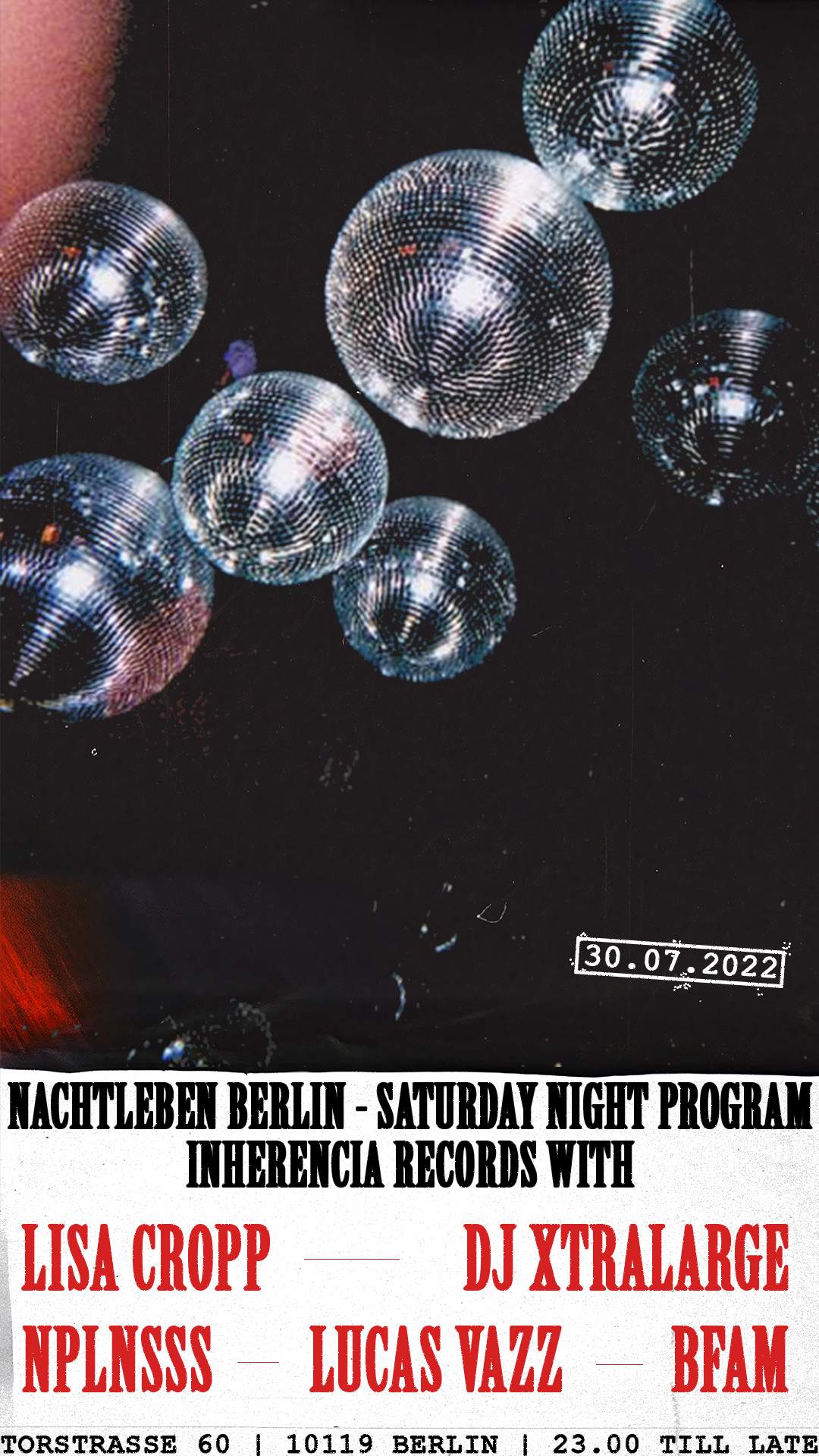 INHERENCIA at Nachtleben invites: DJ Xtralarge, Lisa Cropp, NPLNSSS ...