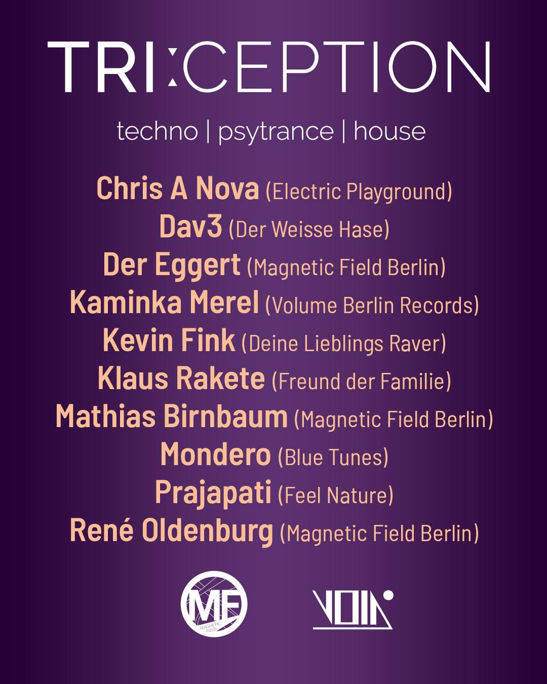 TRI:CEPTION (Techno, Psytrance, House) on 3 floors at Void Club, Berlin