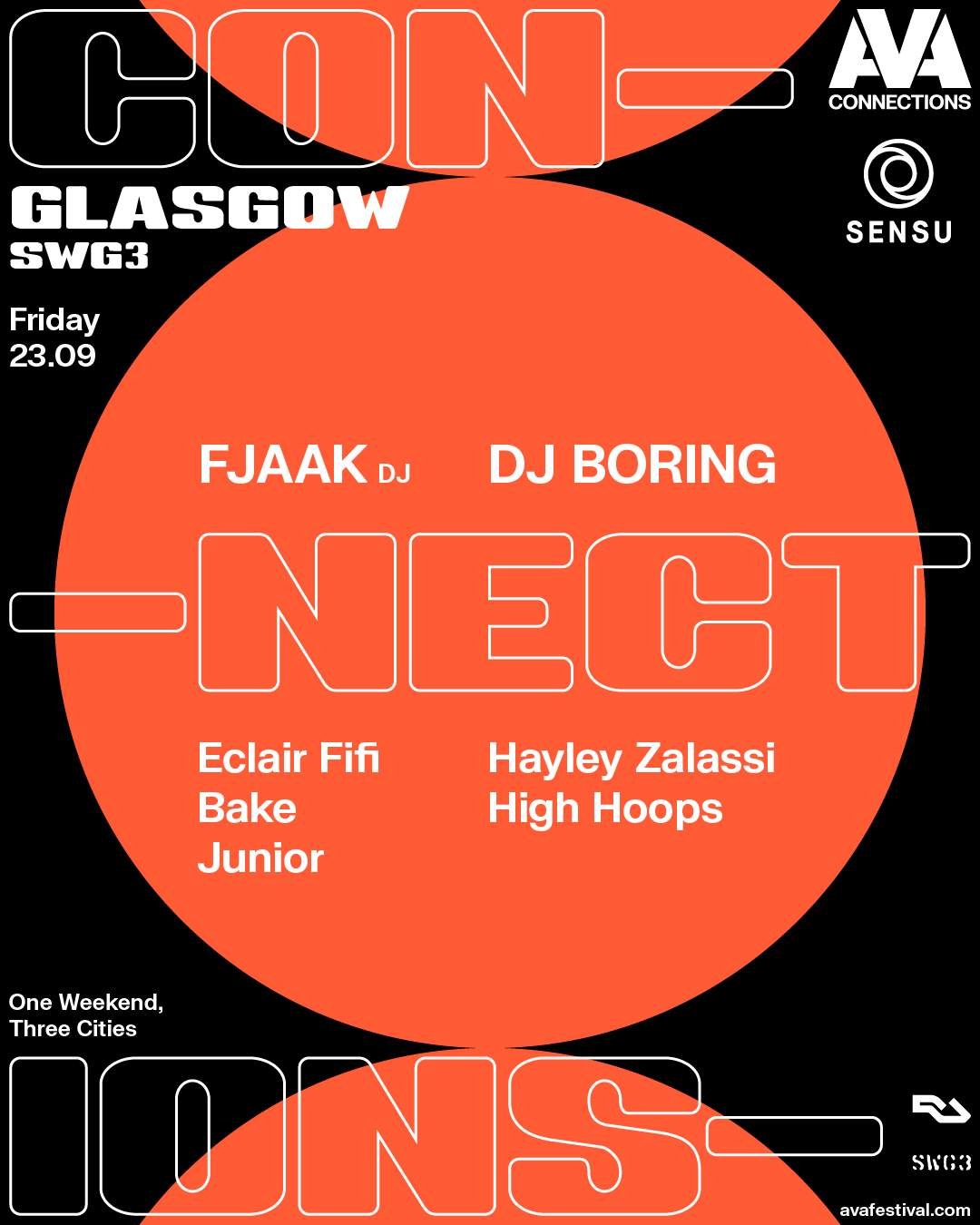 AVA Connections - Glasgow X SENSU: FJAAK, DJ BORING, Eclair Fifi, Bake ...
