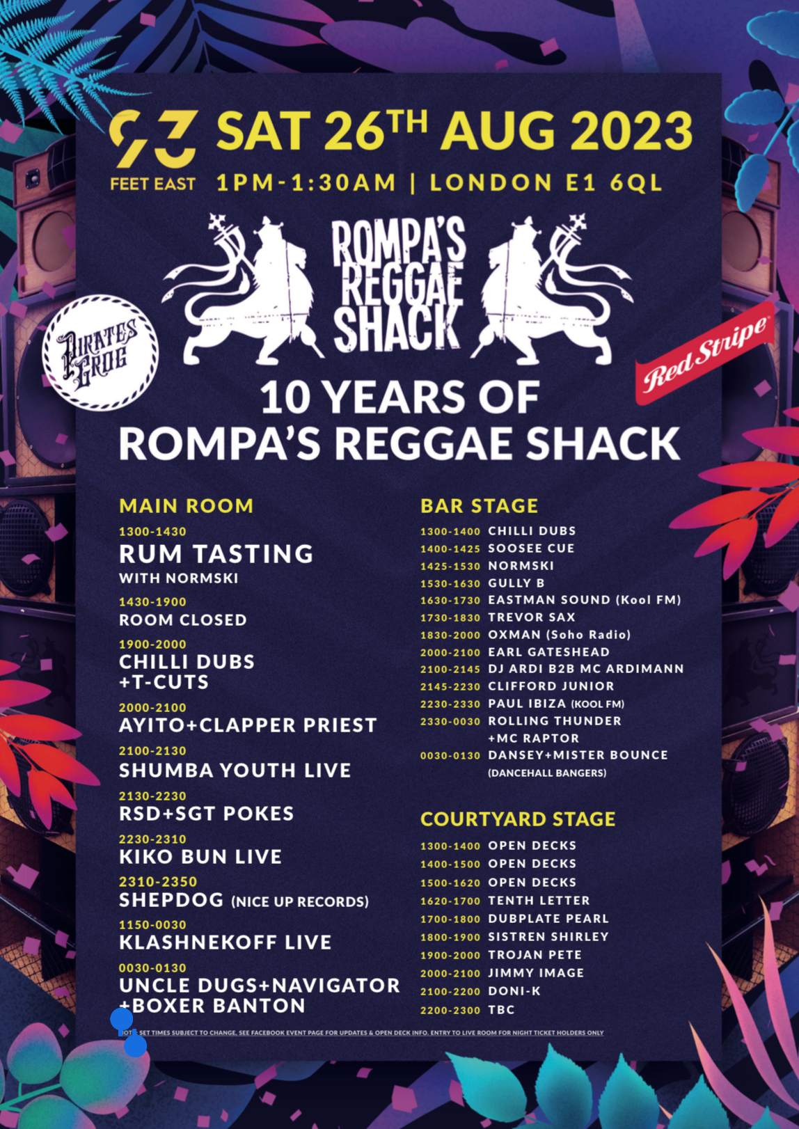 10 Years Of Rompa's Reggae Shack Carnival Warm Up Party - Kiko Bun, RSD ...