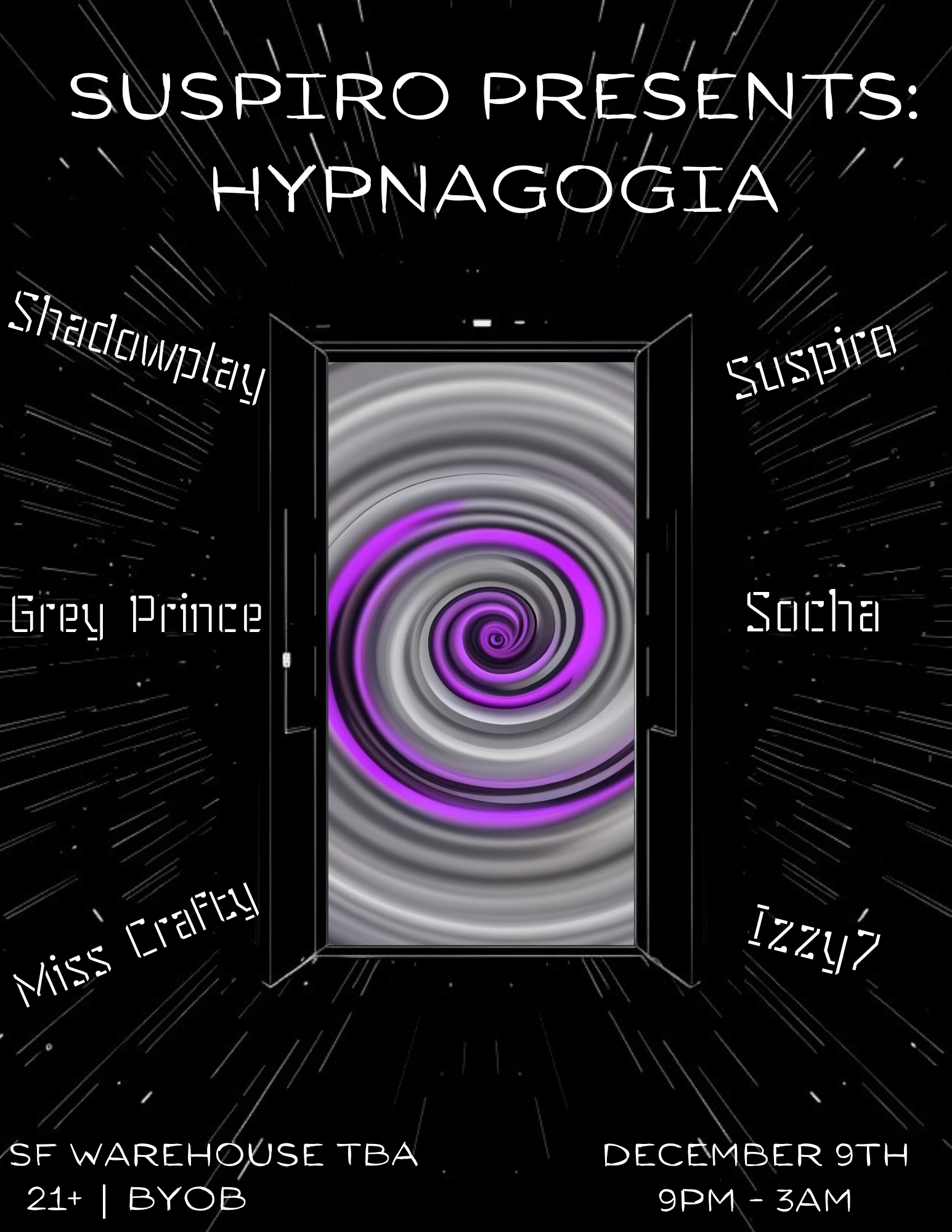 Suspiro presents: Hypnagogia at TBA - sf warehouse, San Francisco/Oakland