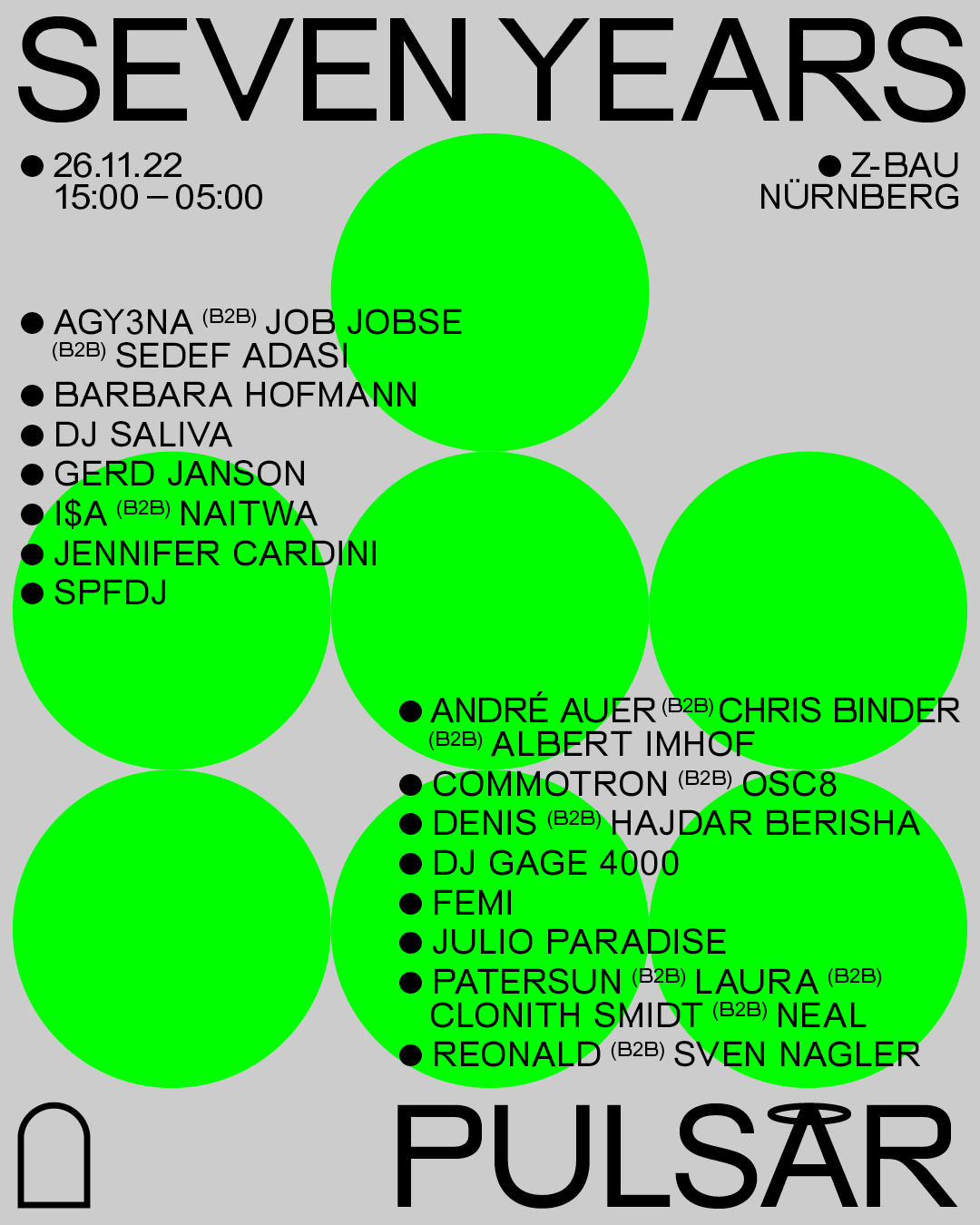 7Y Pulsår with Gerd Janson, SPFDJ, Job Jobse, Jennifer Cardini, Sedef ...