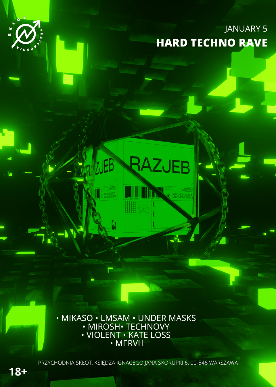 HARD TECHNO RAVE // RAZJEB.PL bei Przychodnia Skłot, Warsaw