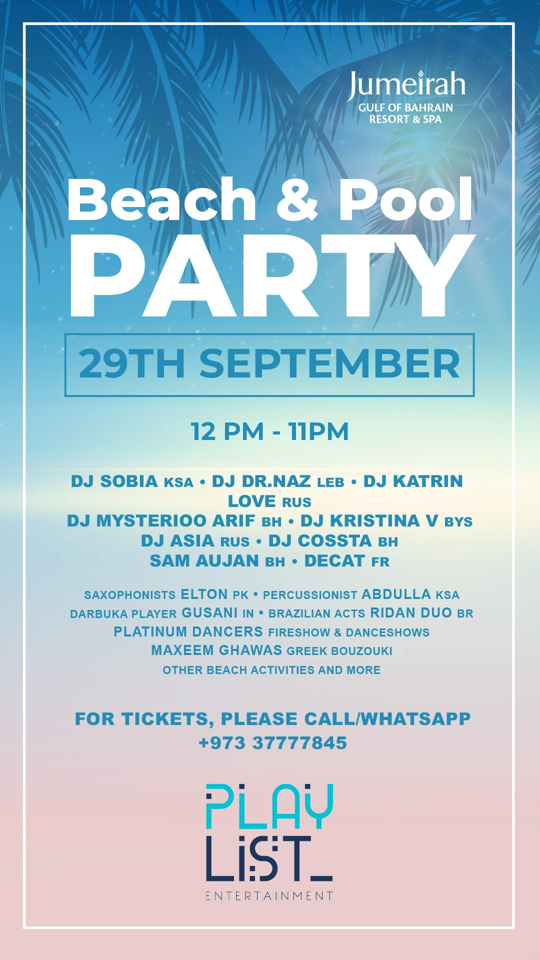 Beach & Pool party at Jumeirah Gulf of Bahrain en TBA - Jumeirah Gulf ...