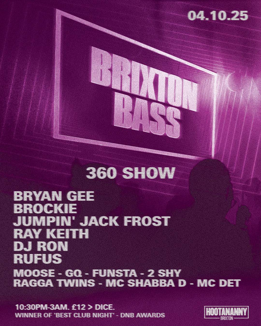 Brixton Bass: Bryan Gee, Brockie, Ray Keith + more at Hootananny ...