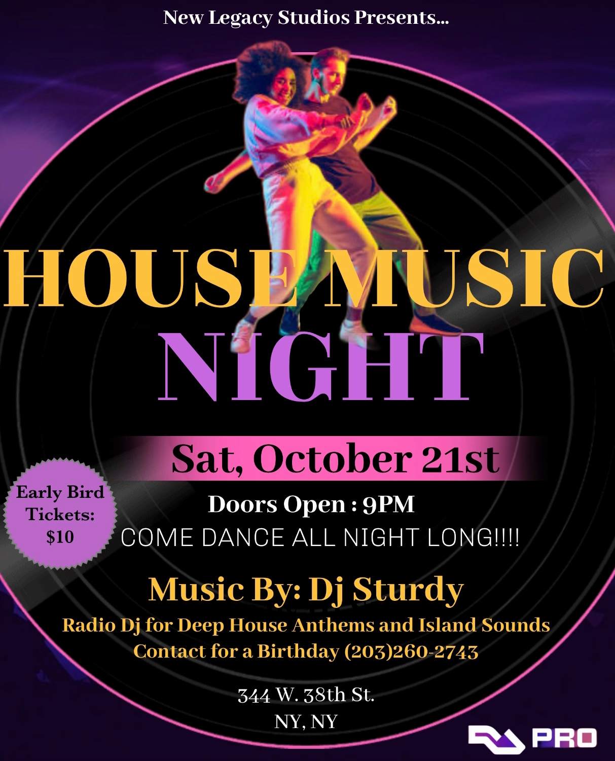 HOUSE MUSIC NIGHT at TBA - NEW LEGACY STUDIOS , New York City