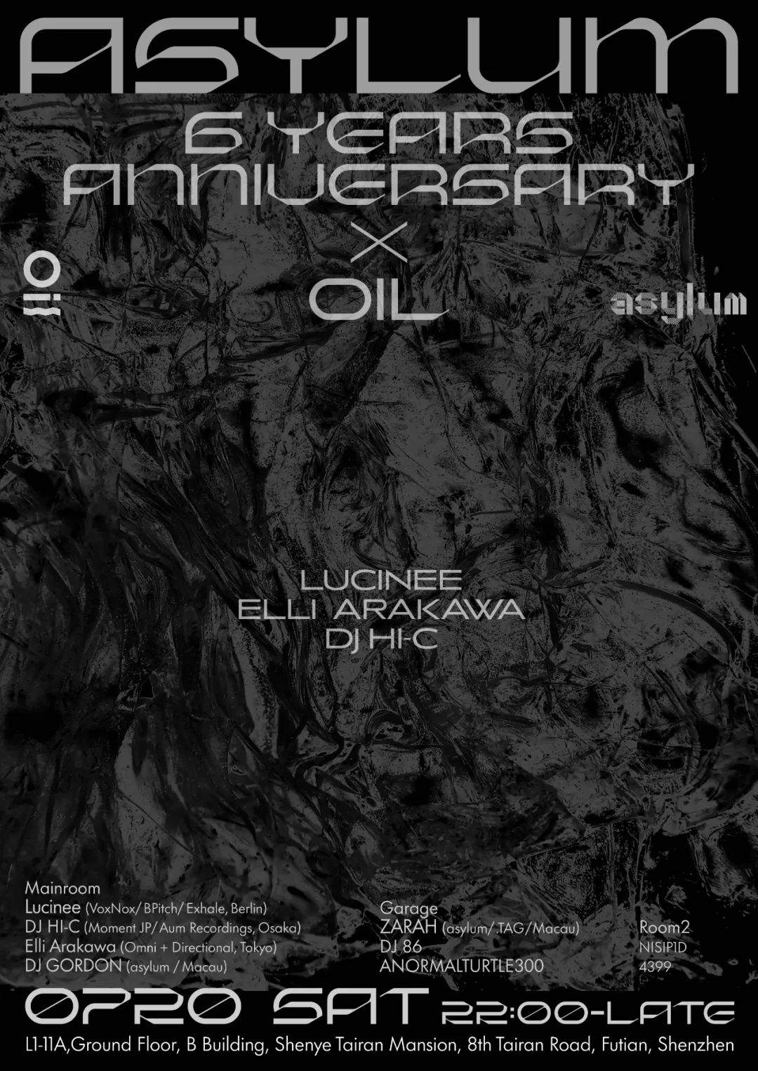 asylum 6 Yrs anniversary x OIL w/ Lucinee, DJ HI-C & Elli Arakawa at ...