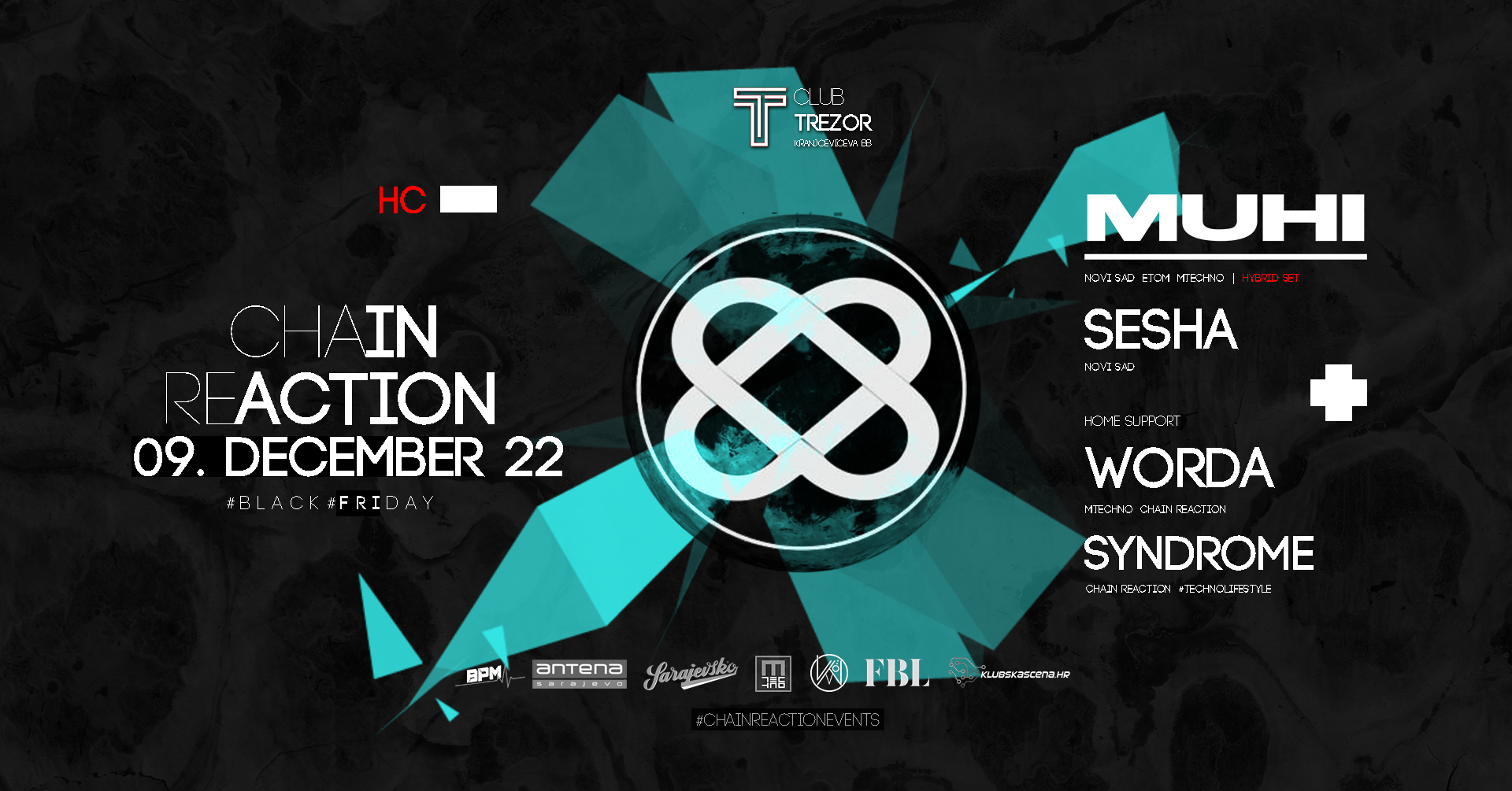 Chain Reaction HC w. Muhi, Sesha, Worda, Syndrome at Trezor, Bosnia and ...