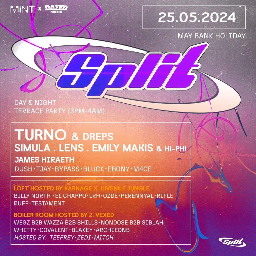 Split DnB Terrace Party: Turno, Simula + more at Mint Warehouse, Leeds